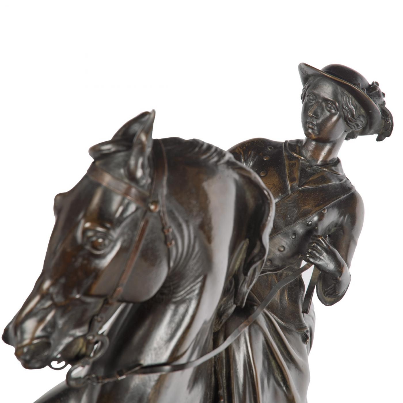A bronze equestrian portrait of Queen Victoria by Thornycroft