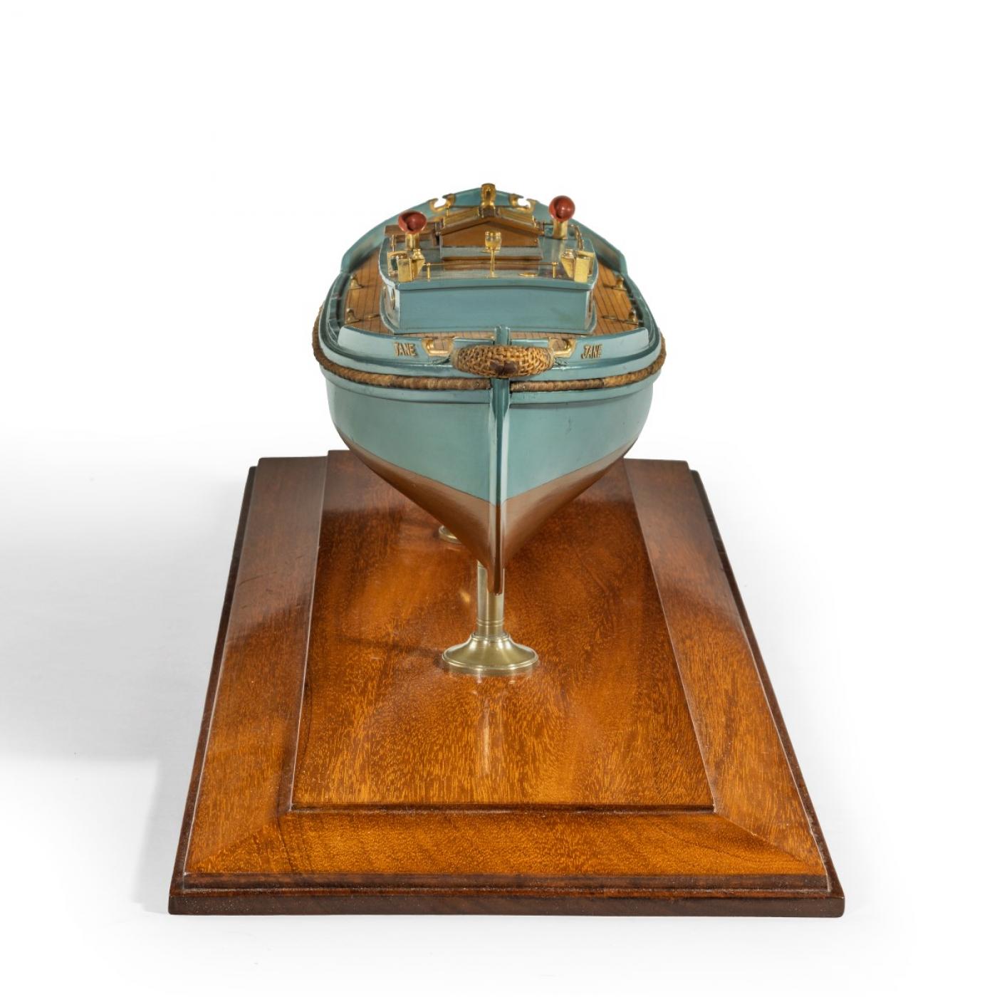A detailed owner’s model or shipyard model of a double ended harbour launch
