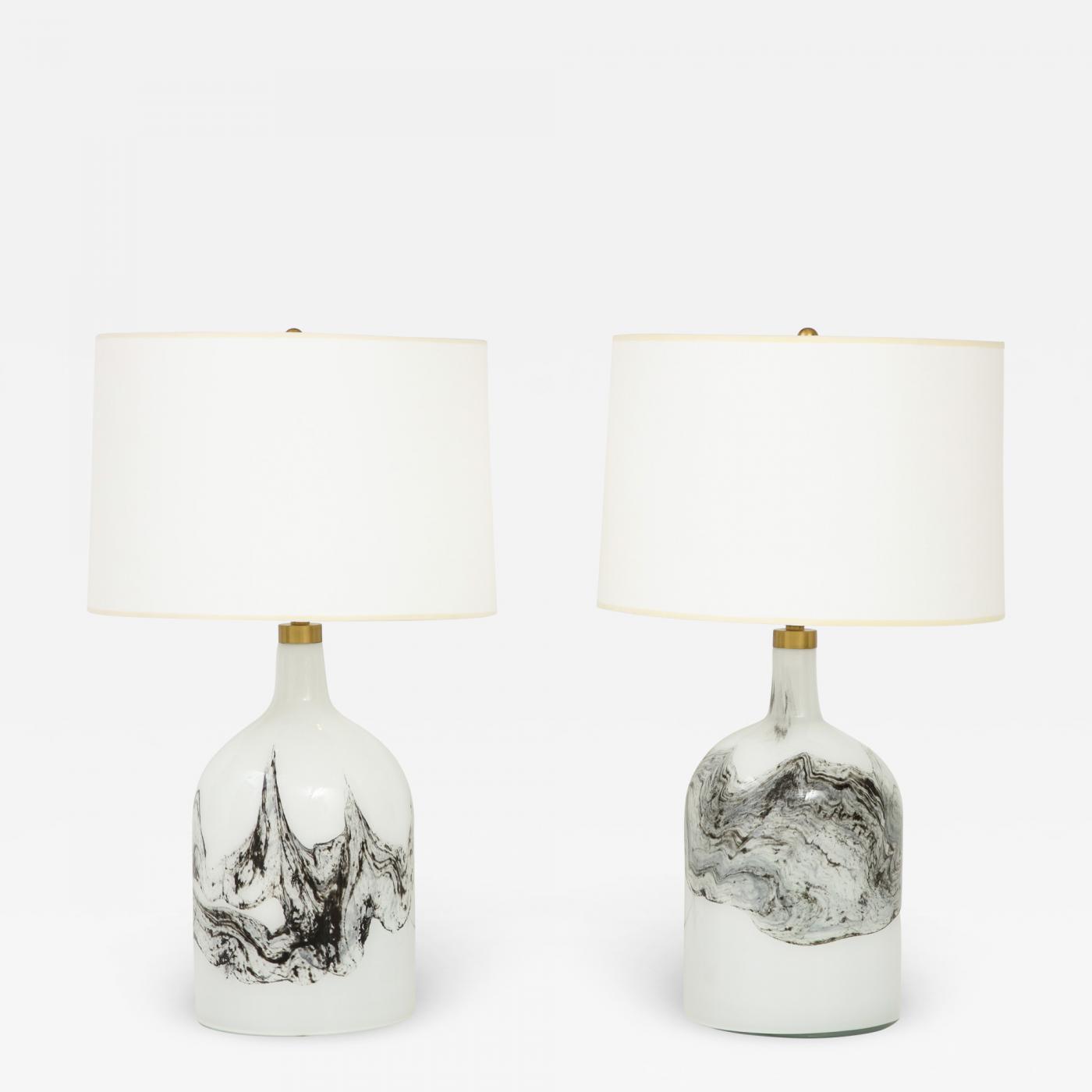 A large pair of Holmegaard lamps, Designed by Michael Bang