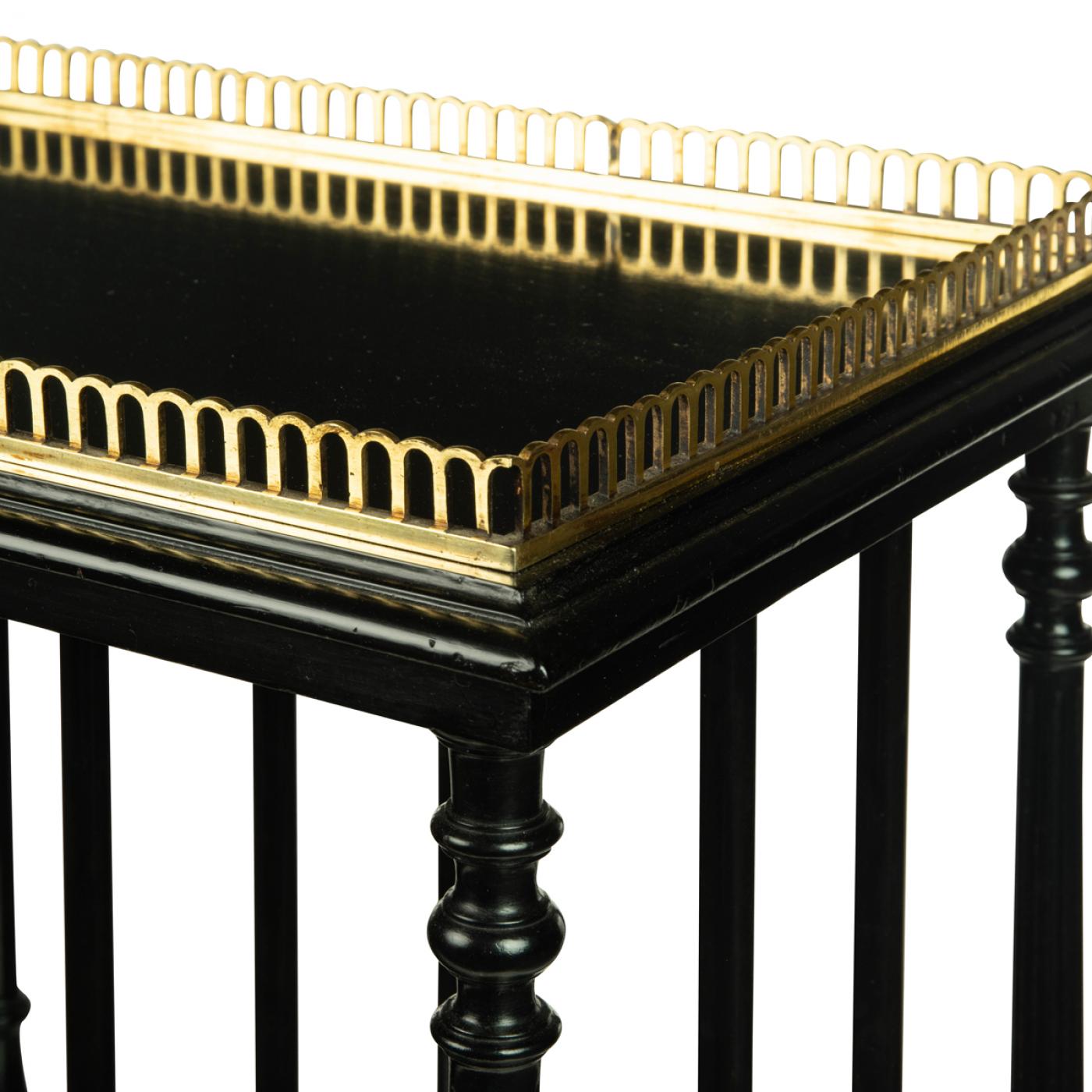 A late Victorian ebonized freestanding folio stand