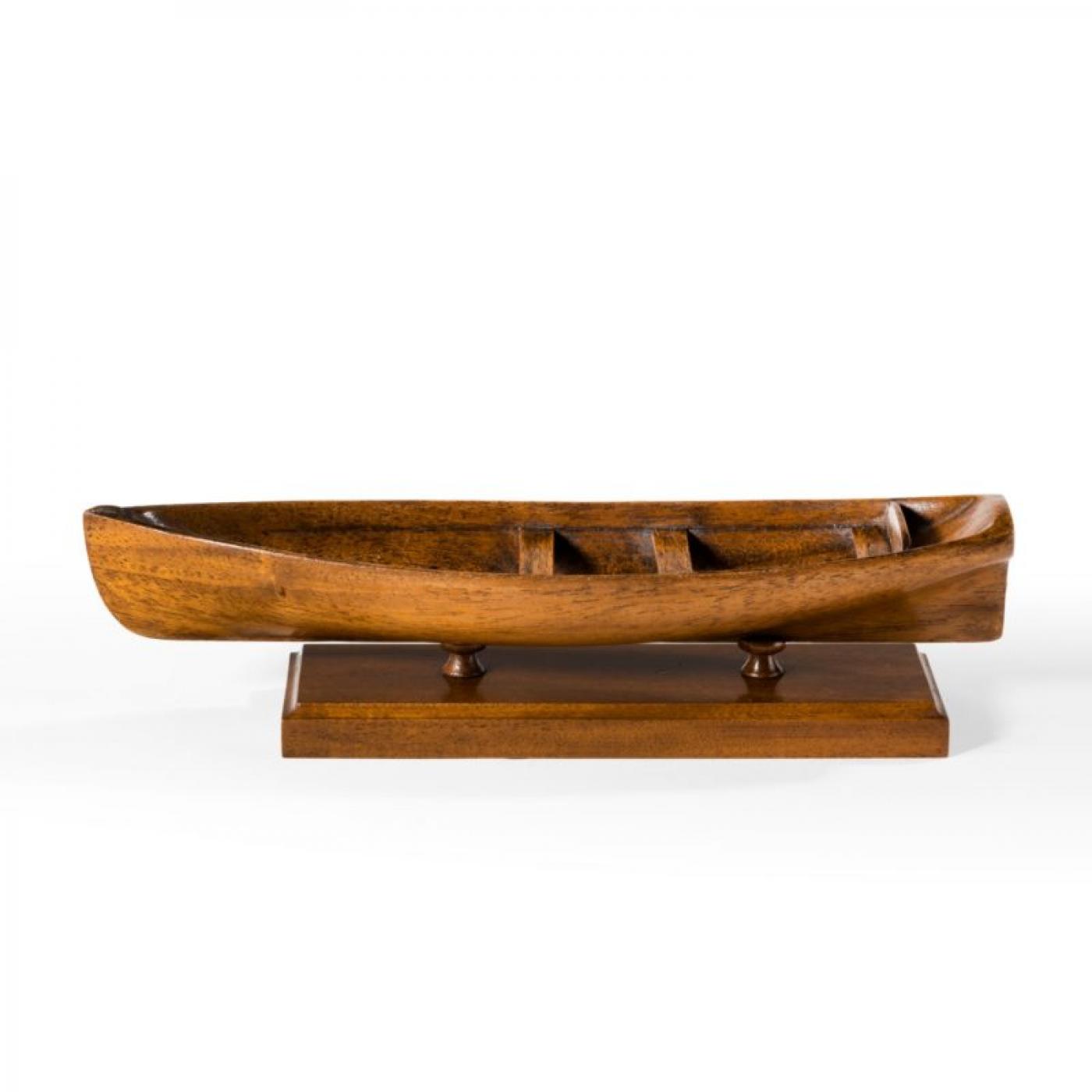 A late Victorian mahogany rowing boat model