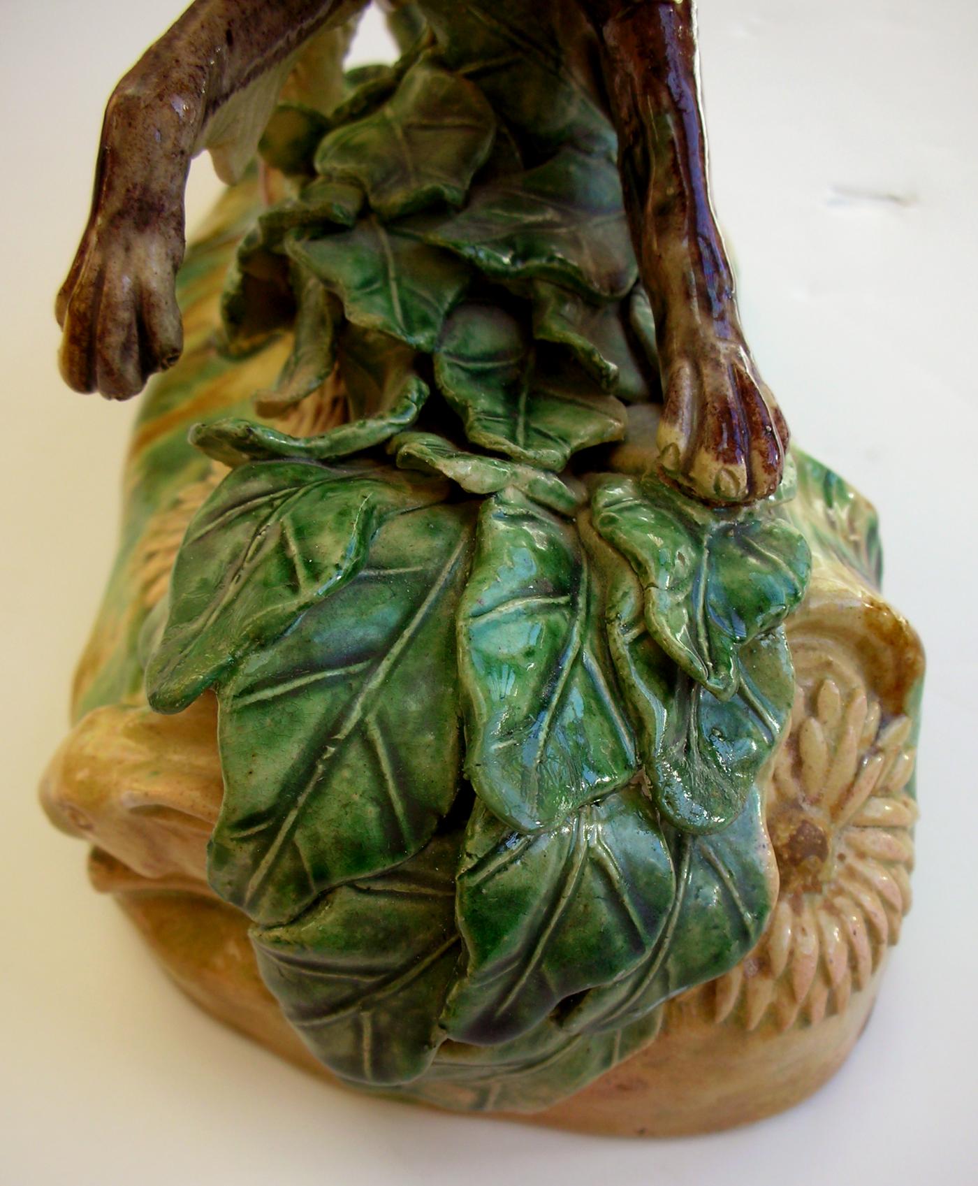 A rare English Yellow Ware figure of a hunting dog and hare