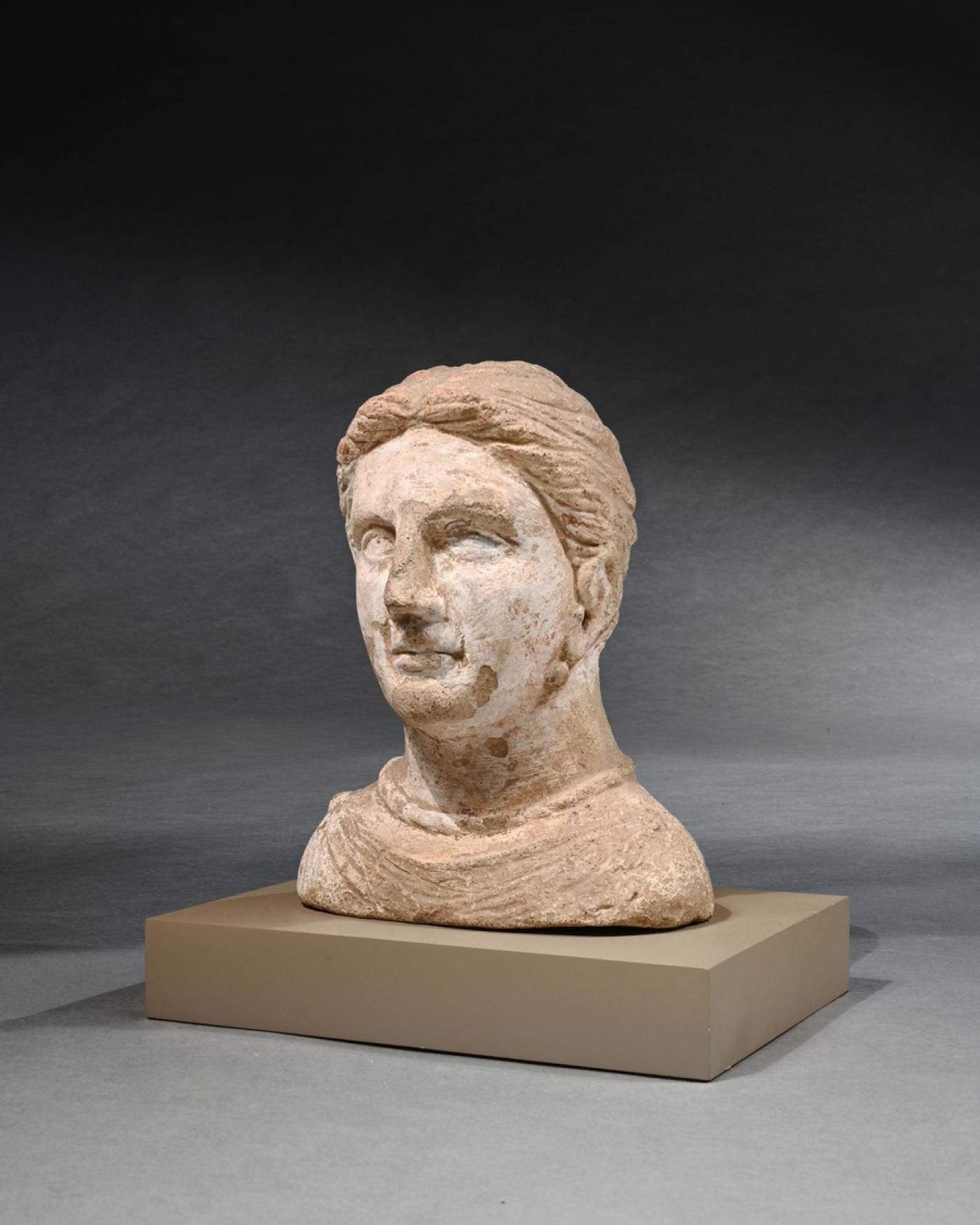 ANCIENT ETRUSCAN VOTIVE FEMALE BUST 4TH CENTURY BC