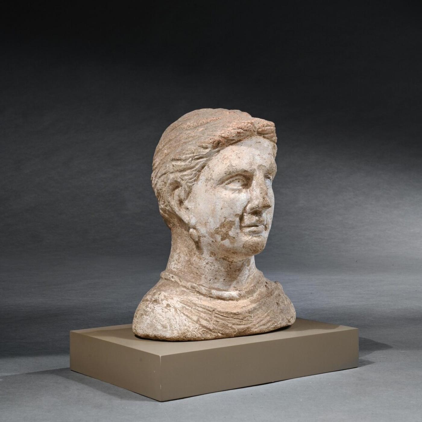 ANCIENT ETRUSCAN VOTIVE FEMALE BUST 4TH CENTURY BC