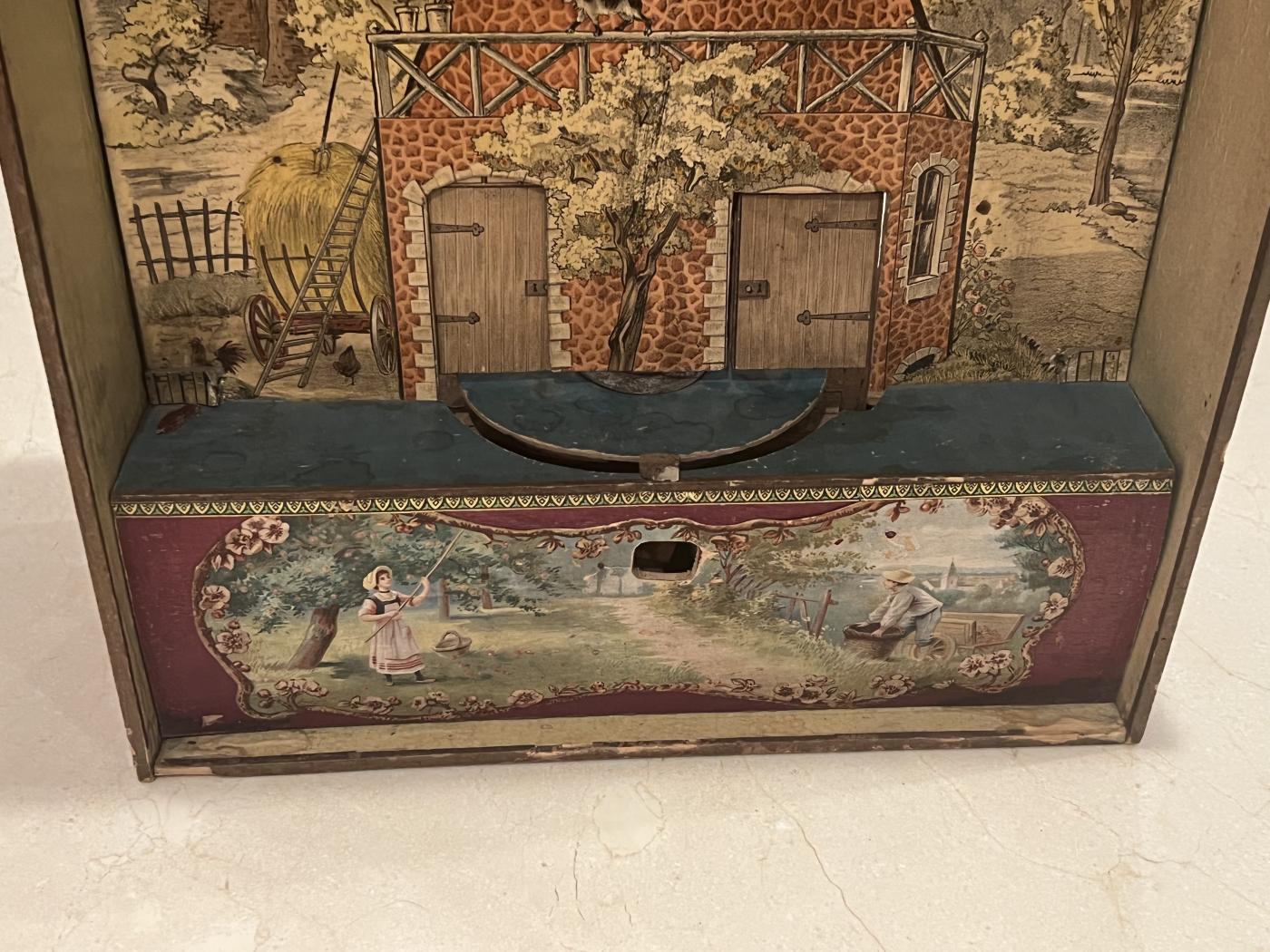 ANTIQUE MOULIN SANS SOUCI WINDMILL MUSICAL DIORAMA