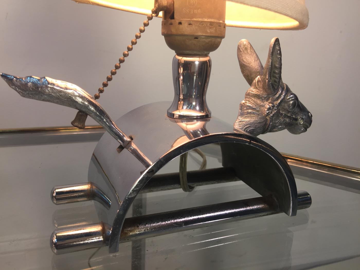ART DECO MODERNIST CHROME DONKEY LAMPS