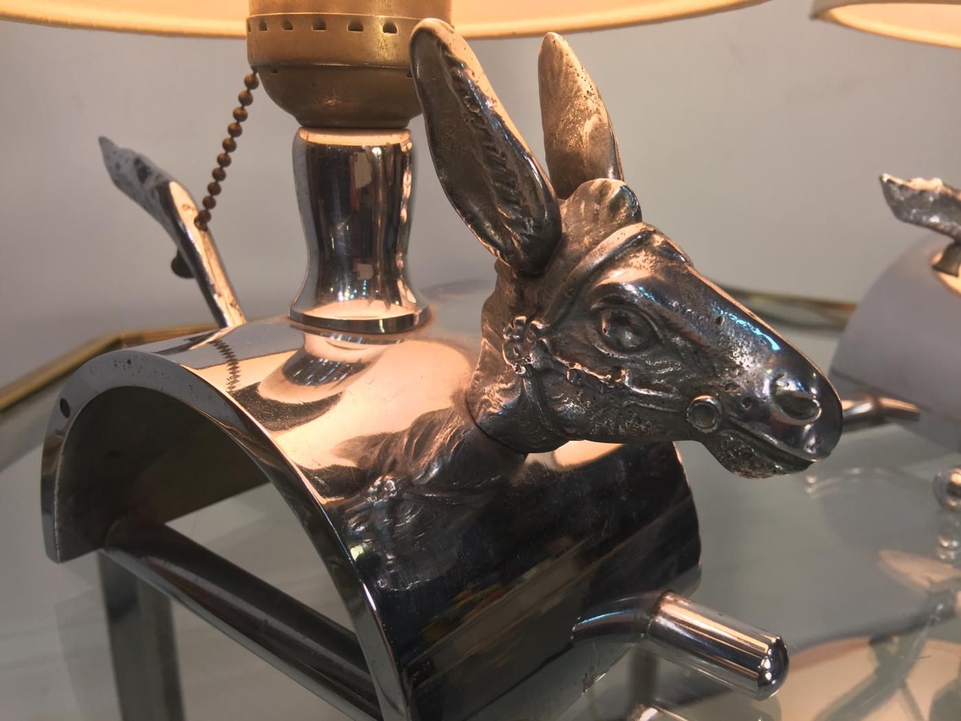 ART DECO MODERNIST CHROME DONKEY LAMPS ART DECO MODERNIST CHROME DONKEY LAMPS
