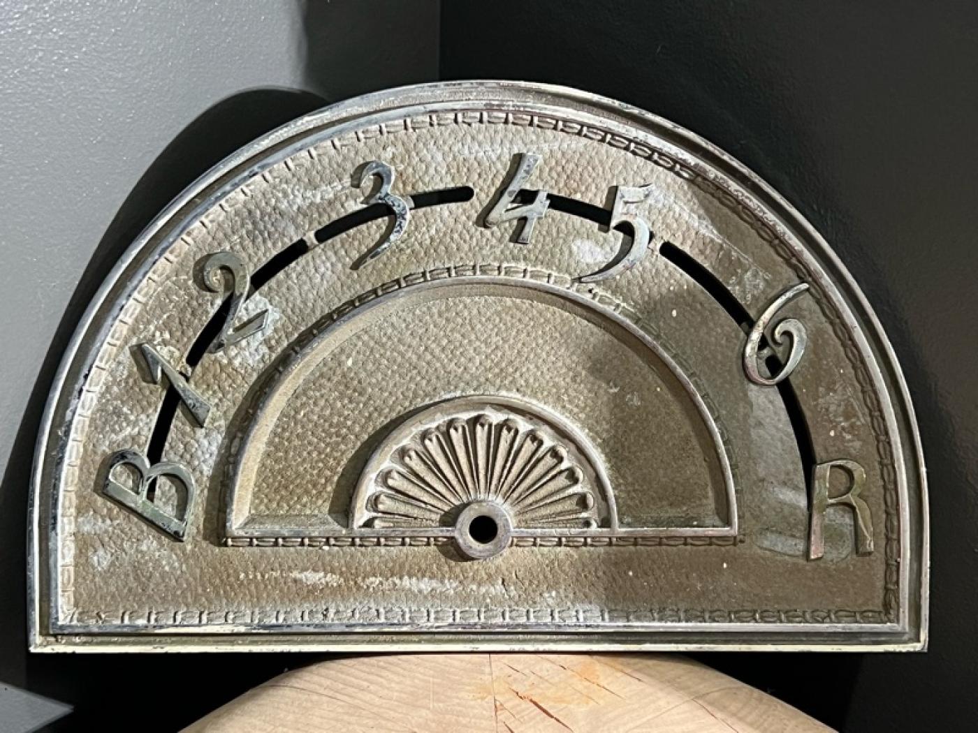 ART DECO NICKELED BRONZE ELEVATOR FLOOR INDICATOR