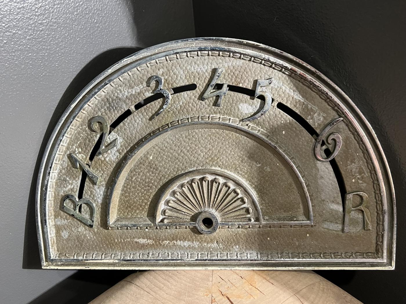 ART DECO NICKELED BRONZE ELEVATOR FLOOR INDICATOR