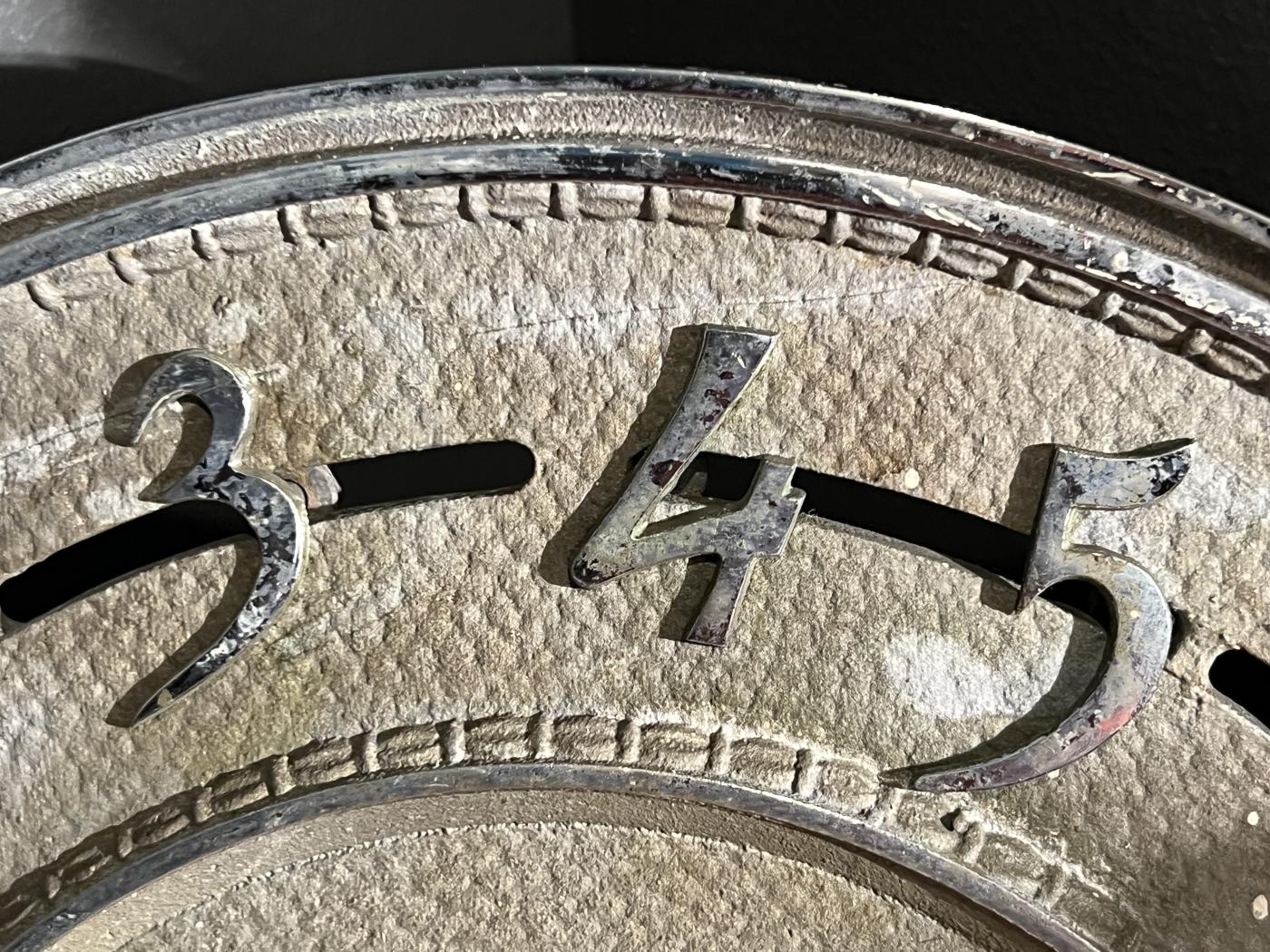 ART DECO NICKELED BRONZE ELEVATOR FLOOR INDICATOR