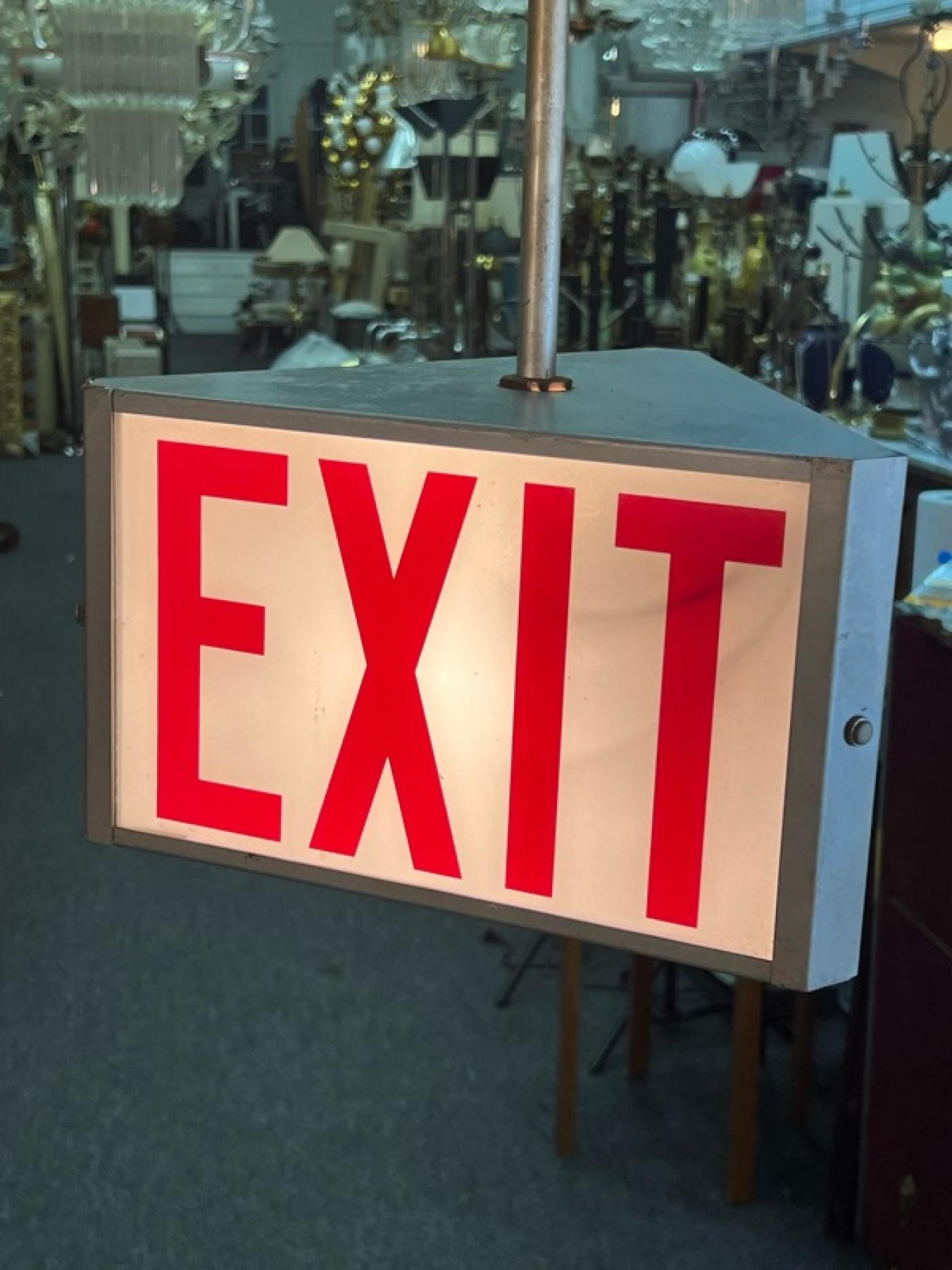 ART DECO THREE SIDED EXIT CHANDELIER