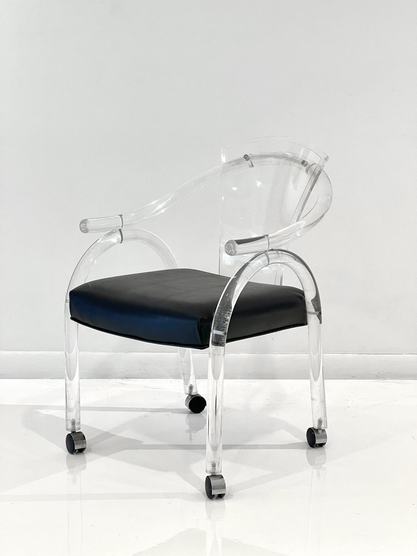 Acrylic Armchair on Wheels