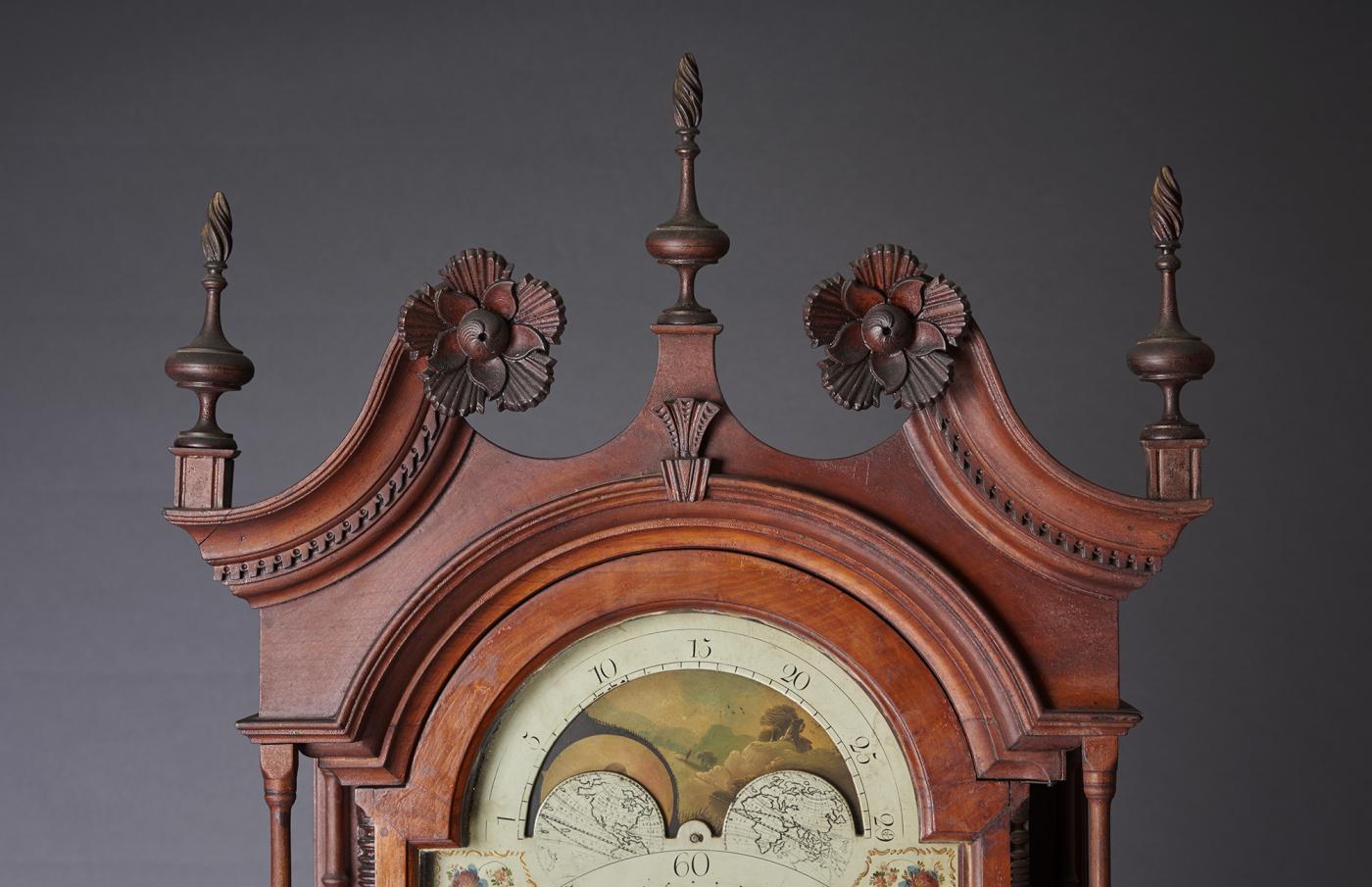 Adam Brandt - An Unsigned Montgomery County, Pennsylvania Cherry Tall Case Clock