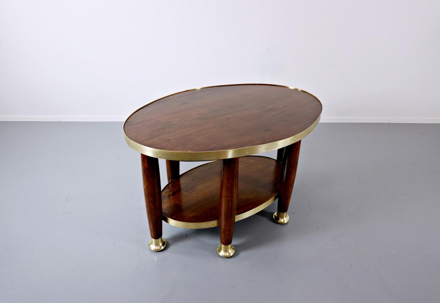 Adolf Loos - Art Nouveau Table In The Style Of Adolf Loos, Wood And Brass