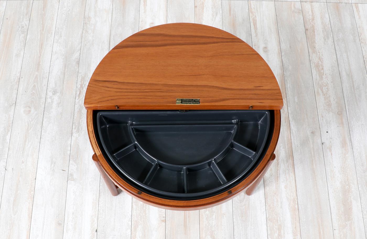 Adolf Relling - Rastad & Relling Teak & Leather Side or Sewing Table ...