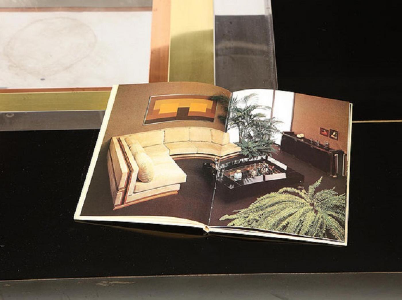 Alain Delon - BLACK LAMINATE AND BRASS COFFEE TABLE BY ALAIN DELON FOR ...
