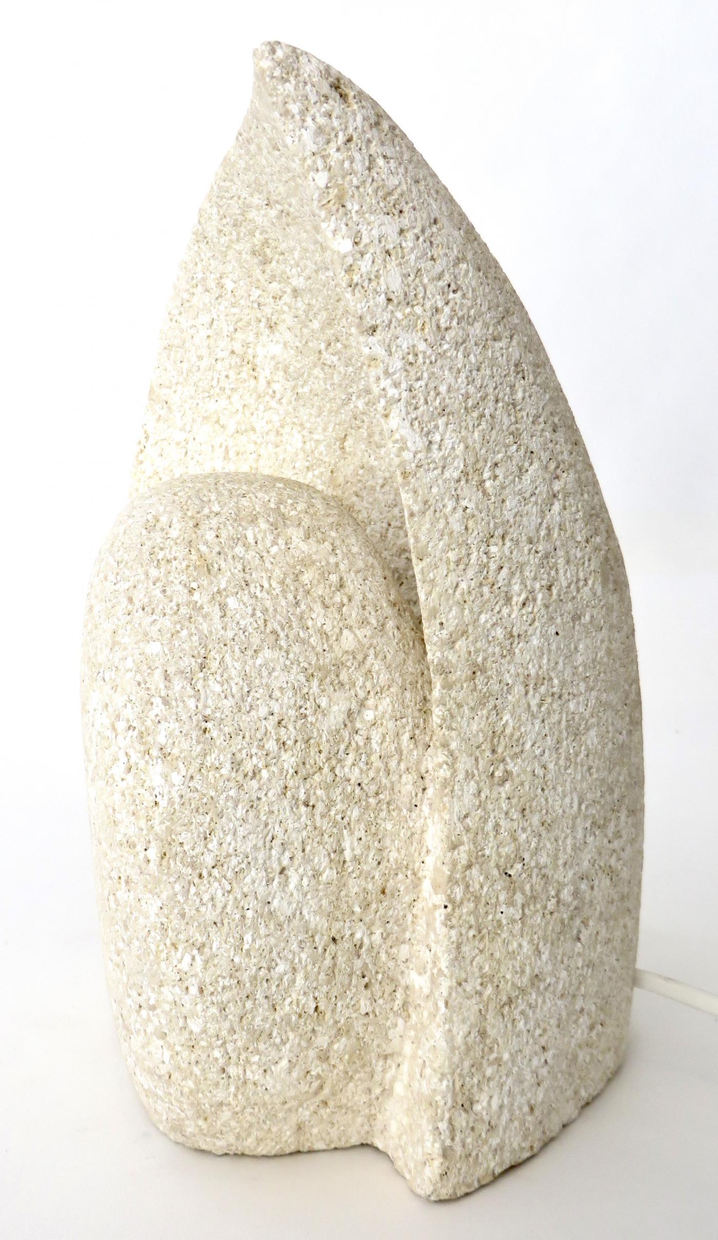 Albert Tormos - Albert Tormos Sculptural French Carved Stone Table Lamp ...