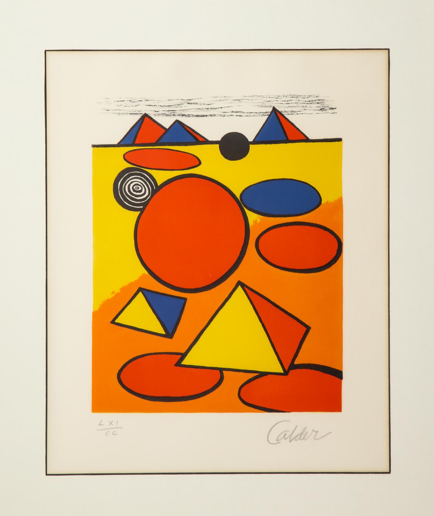 Alexander Calder - Red and Yellow Geometric Lithograph Print by ...