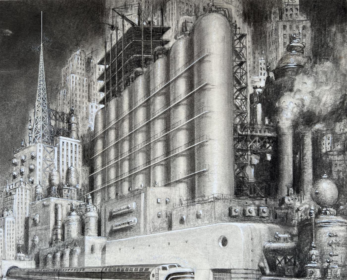 Alexander Leydenfrost - Mid-Century New York Skyline - Industrial Progress