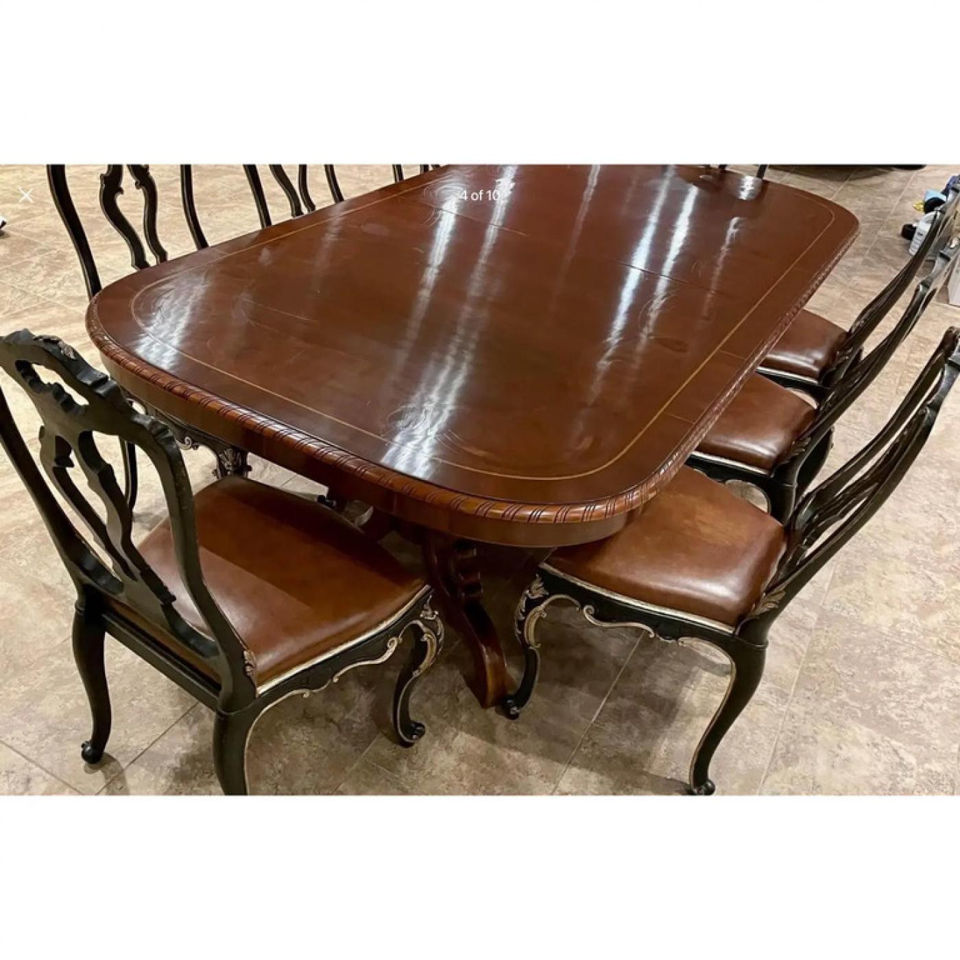 Alfonso Marina - Alfonso Marina Ebanista Dining Table and Chairs Set