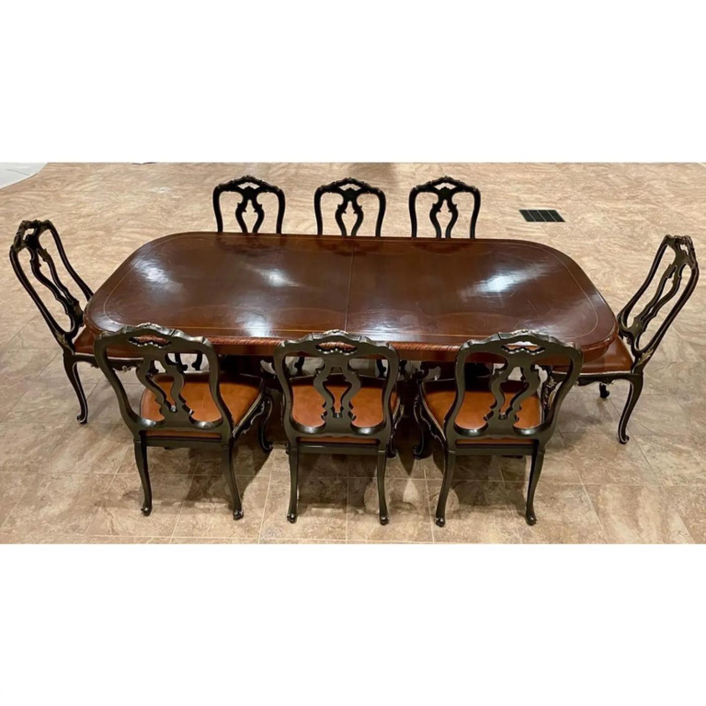 Alfonso Marina - Alfonso Marina Ebanista Dining Table and Chairs Set