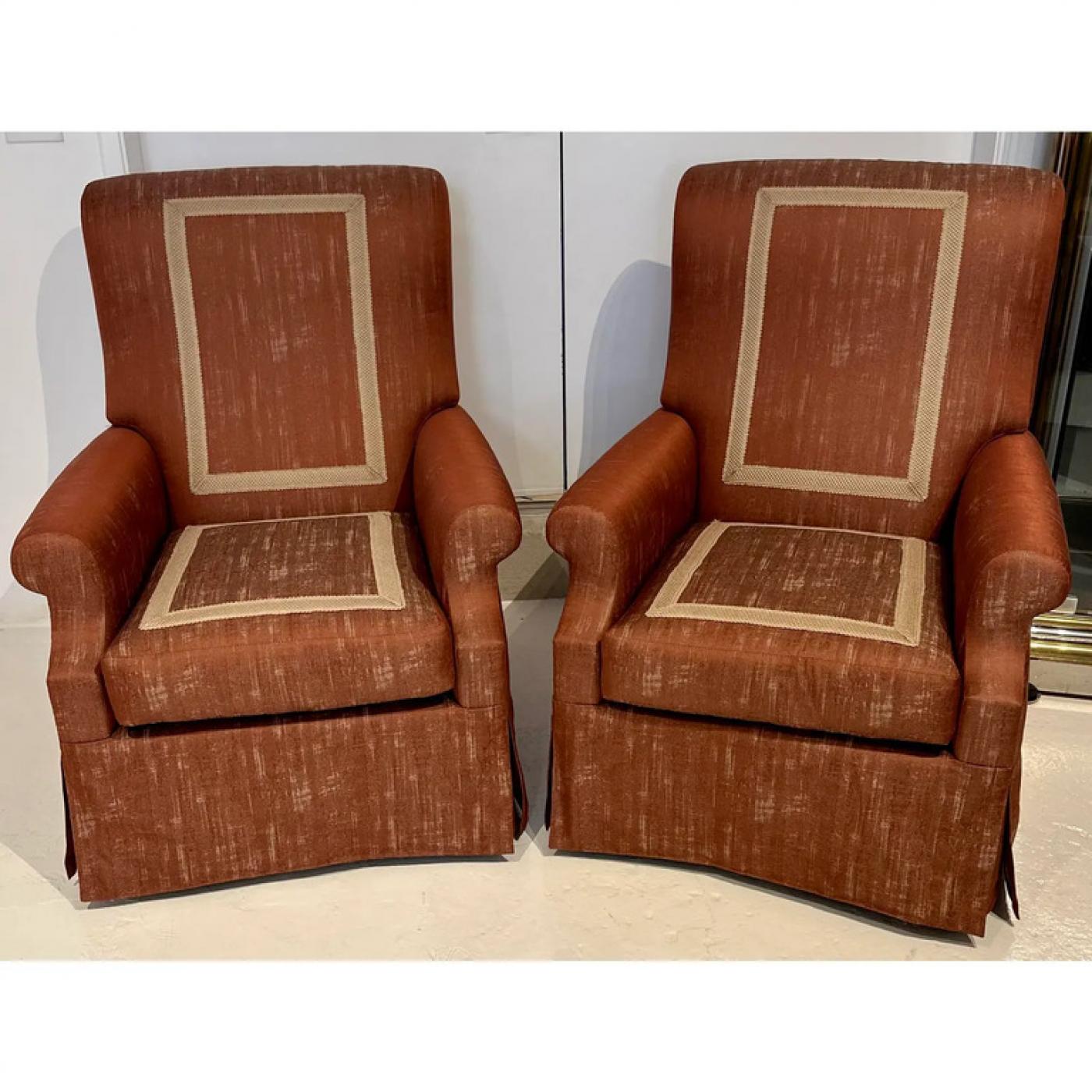 Alfonso Marina - Pair of Alfonso Marina Ebanista Fully Upholstered Club ...