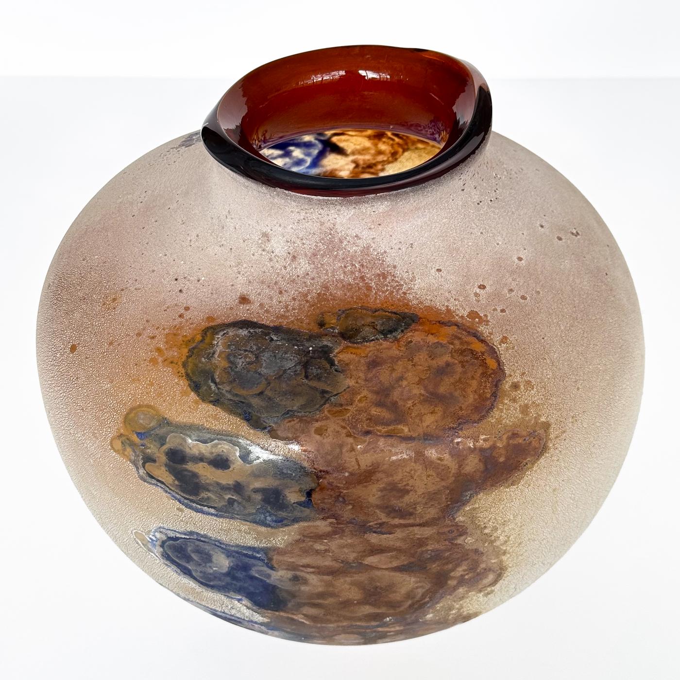 Alfredo Barbini - Rare Alfredo Barbini Large Scavo Murano Glass Vase