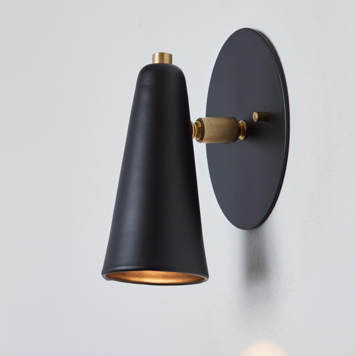 Alvaro Benitez - Pair of 'Lupita' Sconces in Black & Brass by Alvaro ...