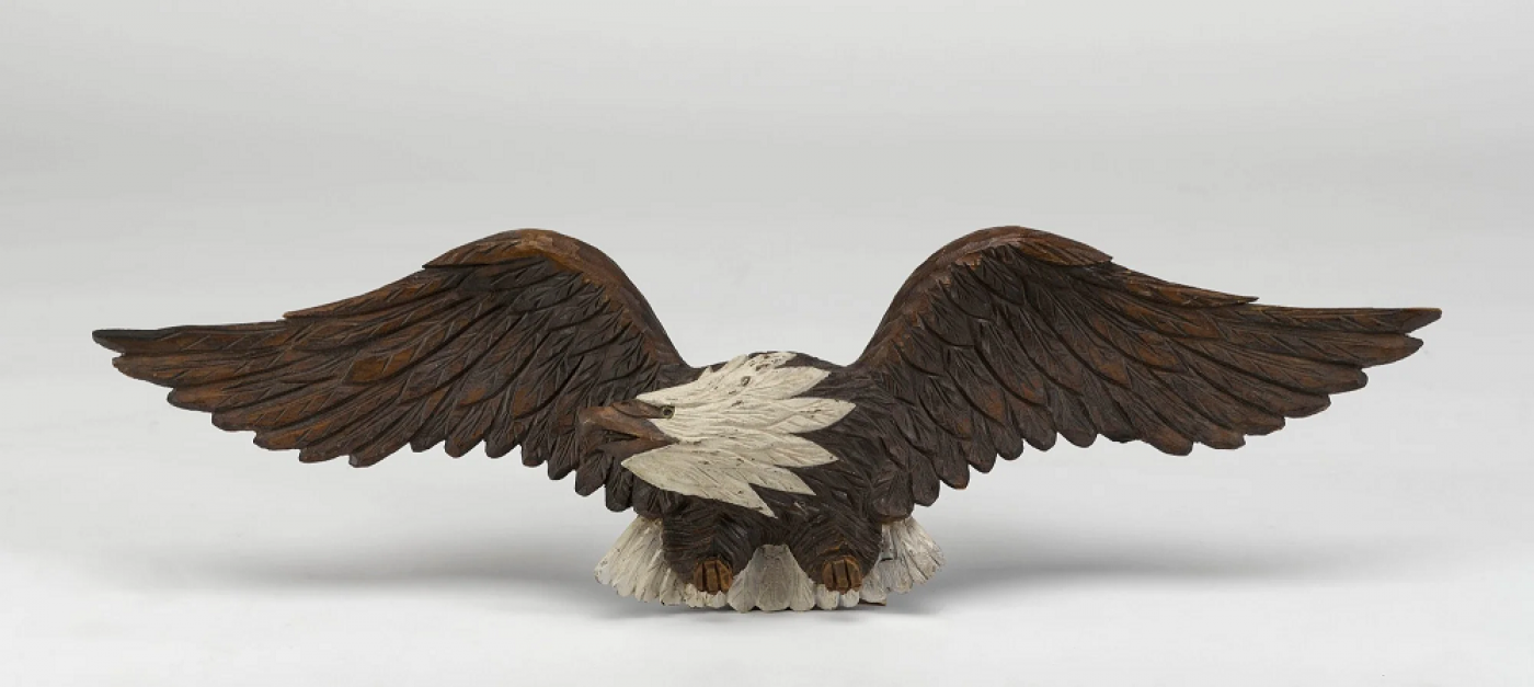 American Hand-Carved Folk Eagle, Early to Mid 20th Century