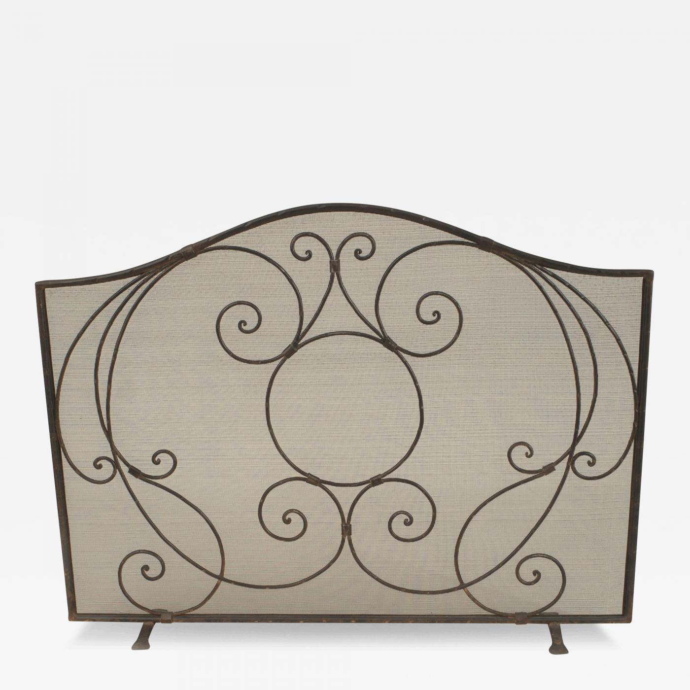American Mission Style Wrought Iron Fire Screen