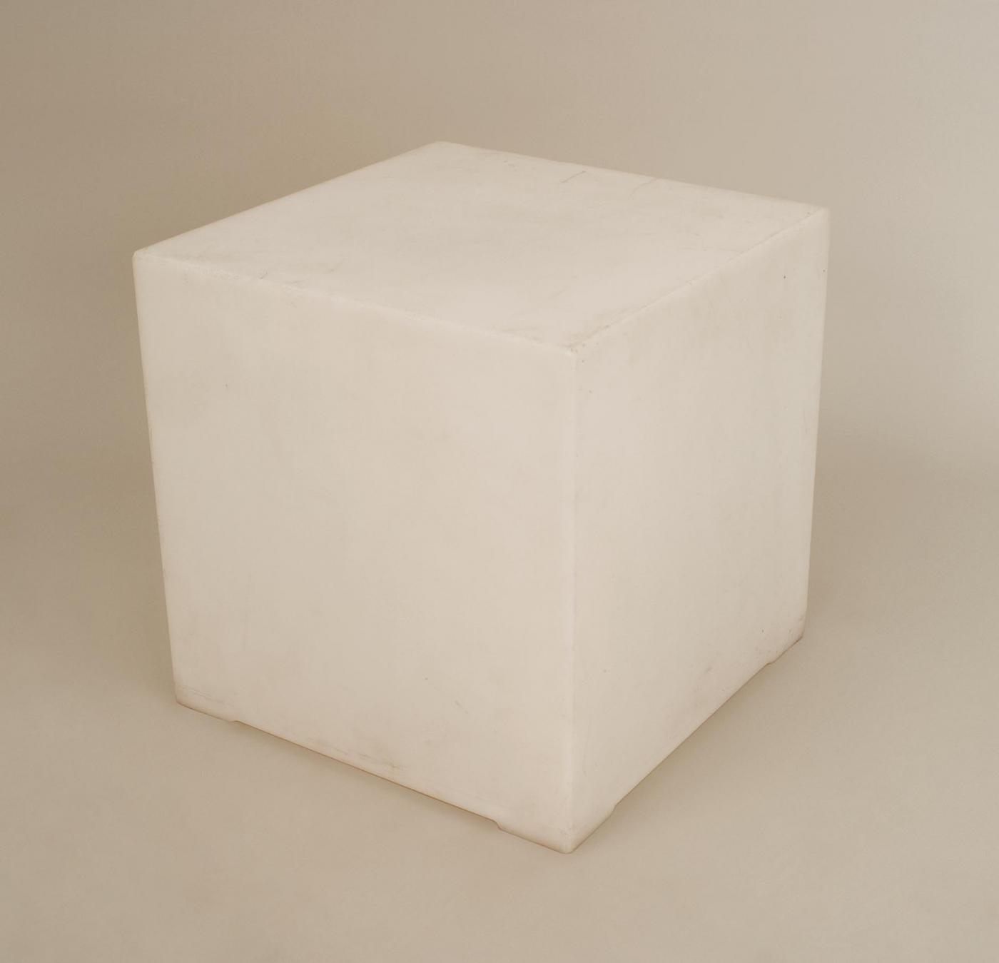 American Modern Plastic Lighted Cube End Tables