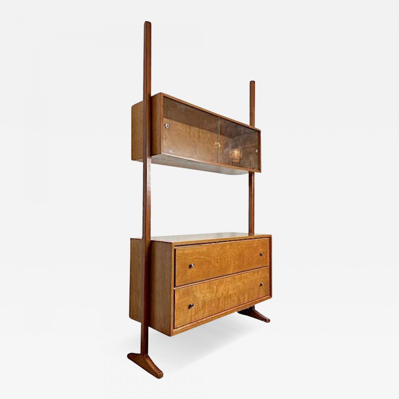 American Modern oakwood standing wall unit, 84"