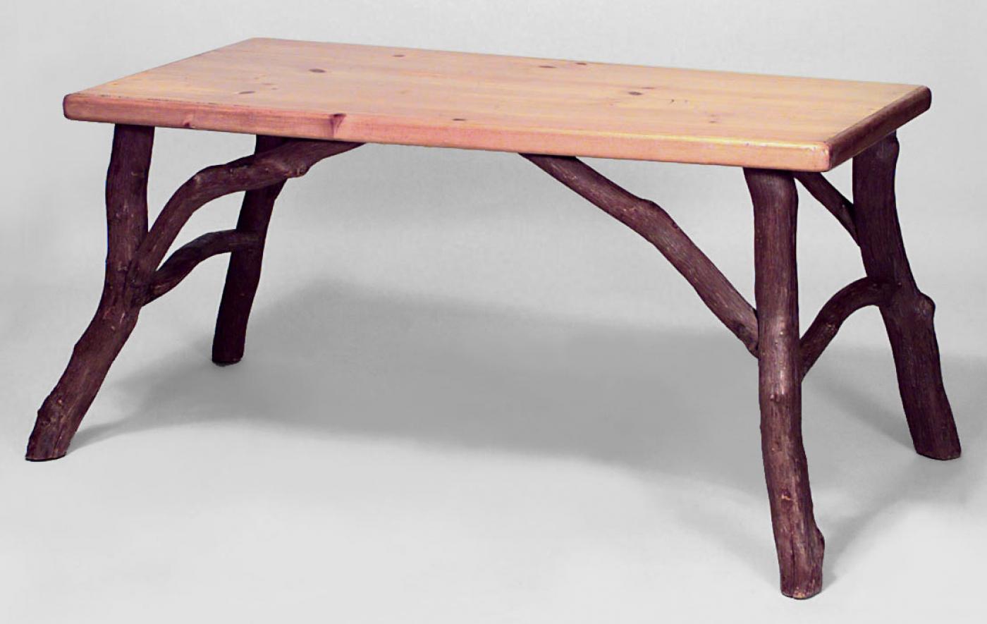 American Rustic Old Hickory Style Rectangular Dining Table
