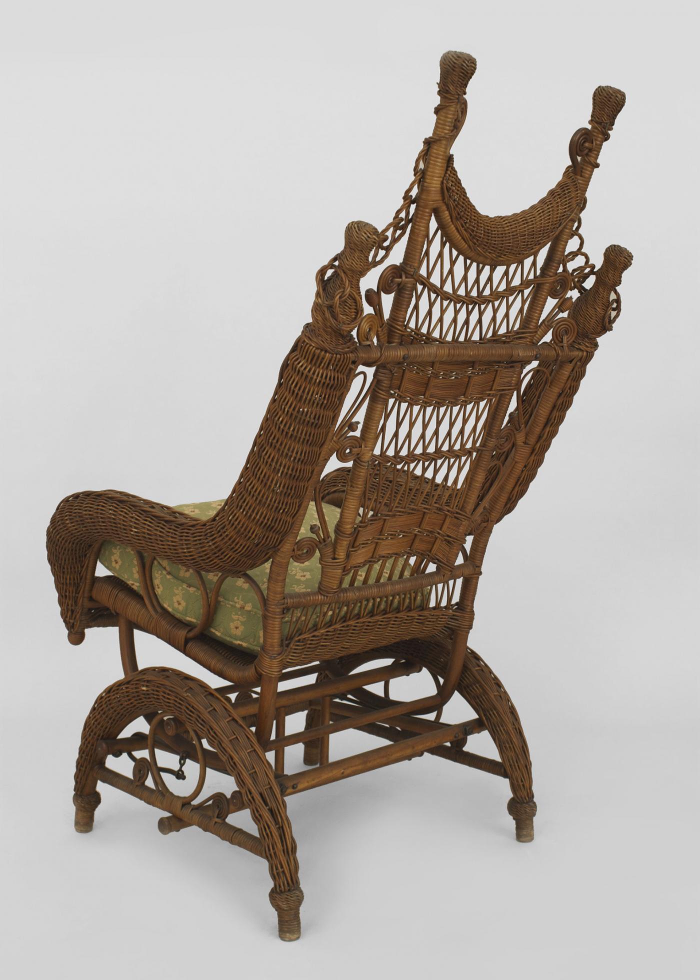 Heywood-Wakefield - American Victorian Natural Wicker Ornate High Back ...