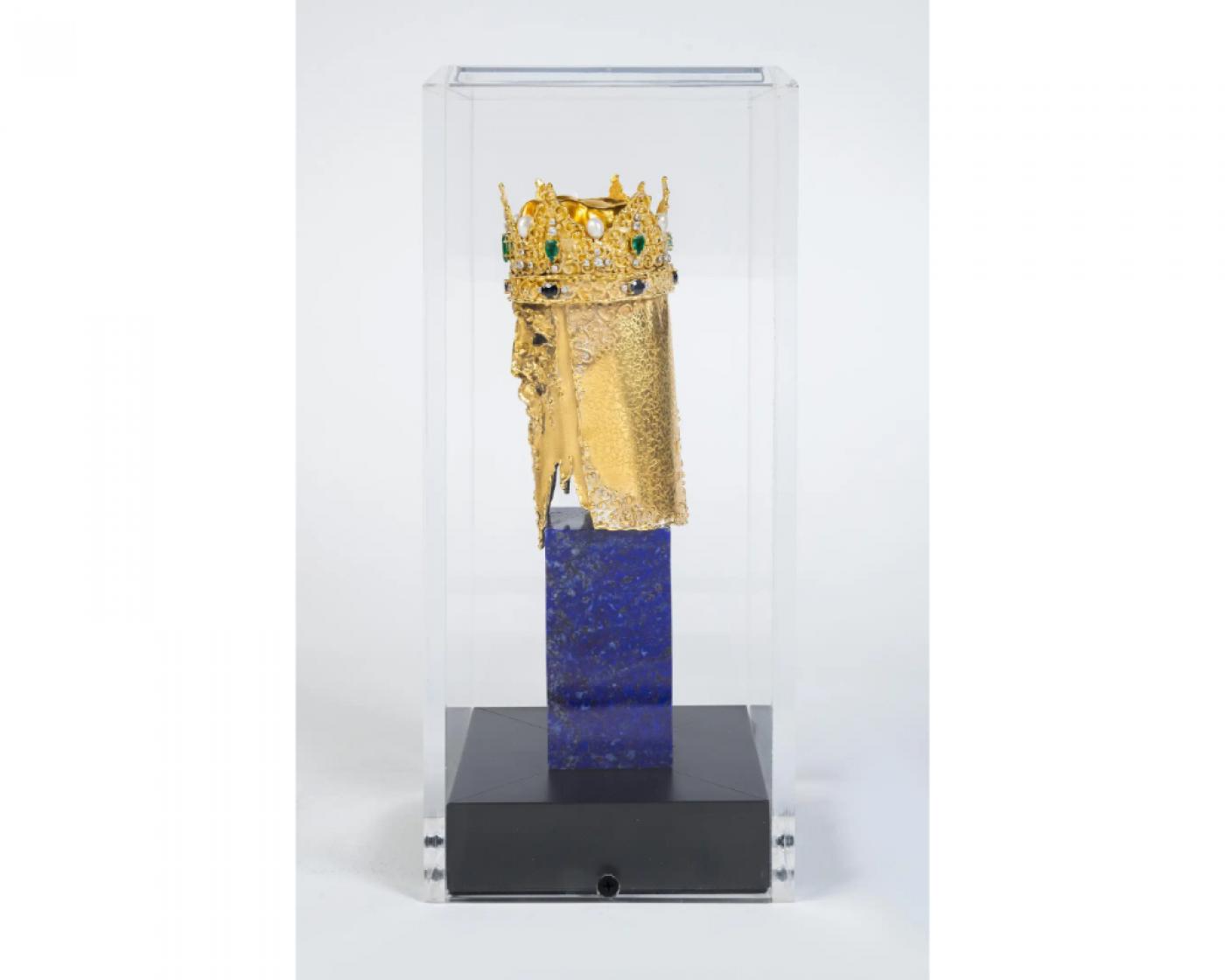 An 18K Gold and Gem Set Bust of a King, by George Weil London