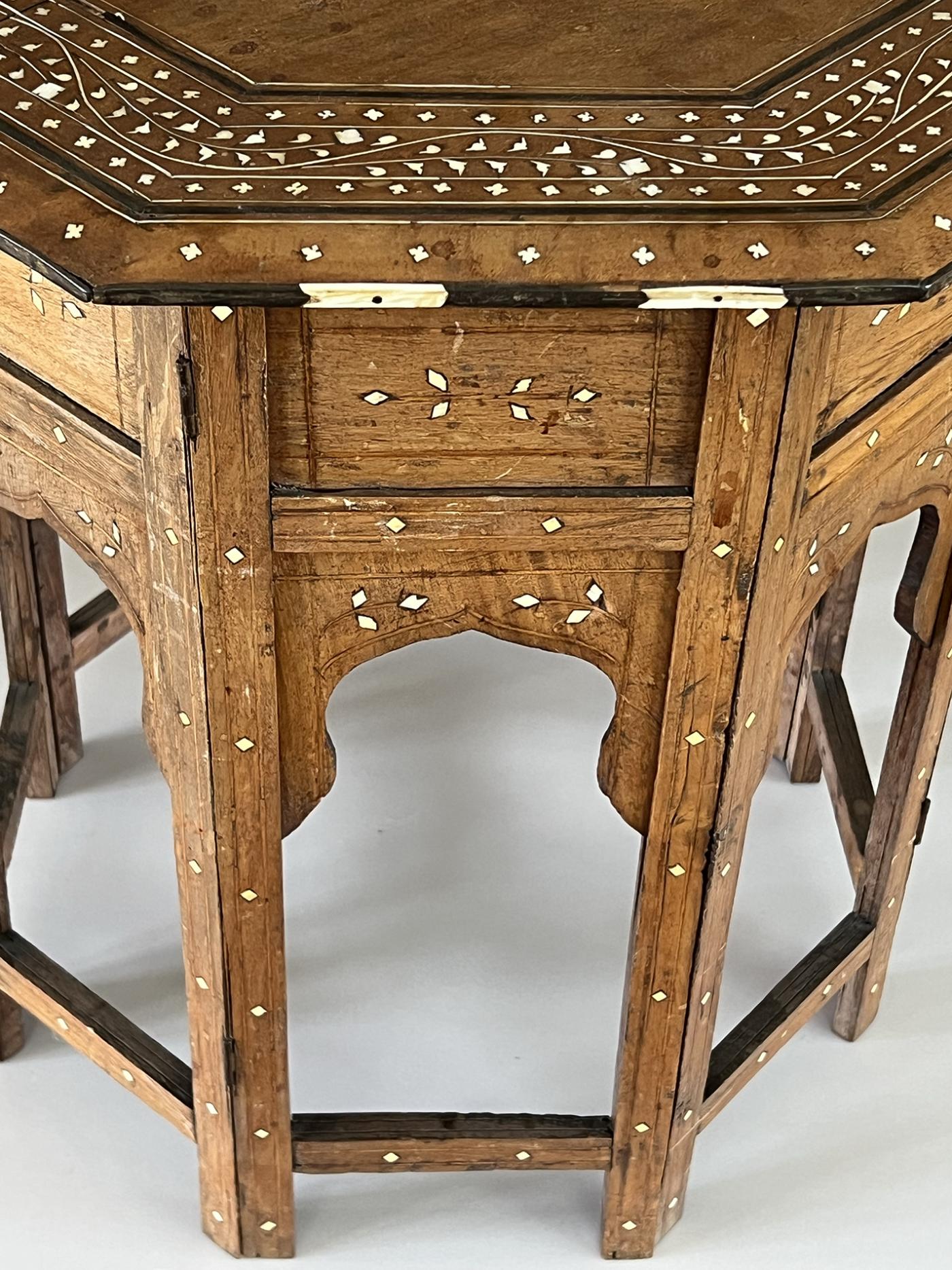 An Intricately Inlaid Anglo Indian Octagonal Side/traveling Table