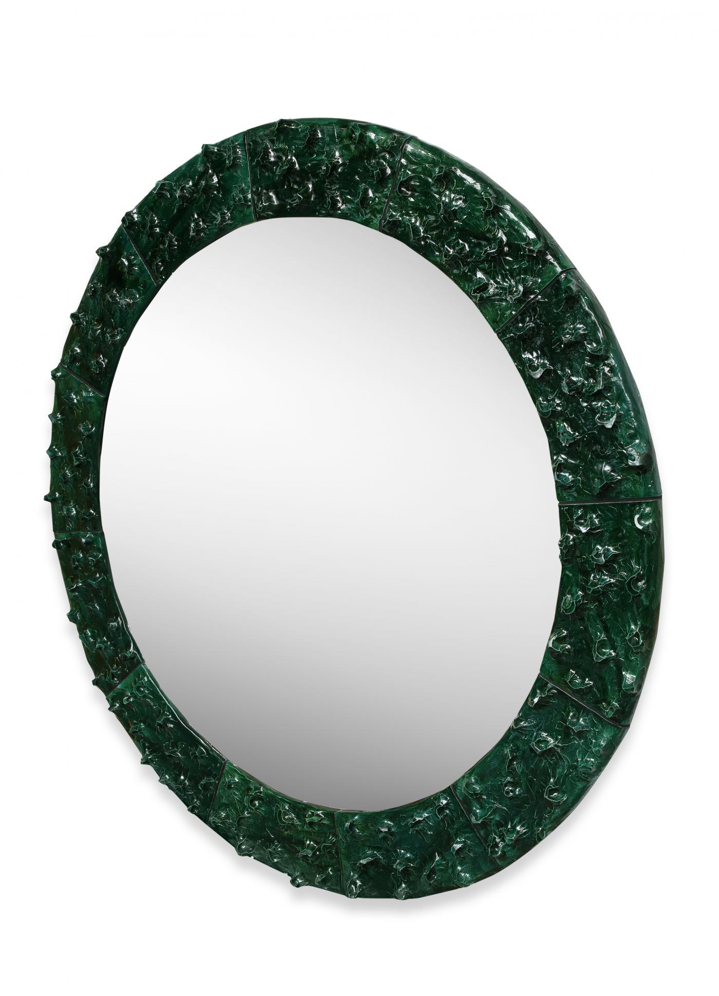 Ana-Belen Castillo - Green Glazed Ceramic Mirror by Ana-Belen Castillo