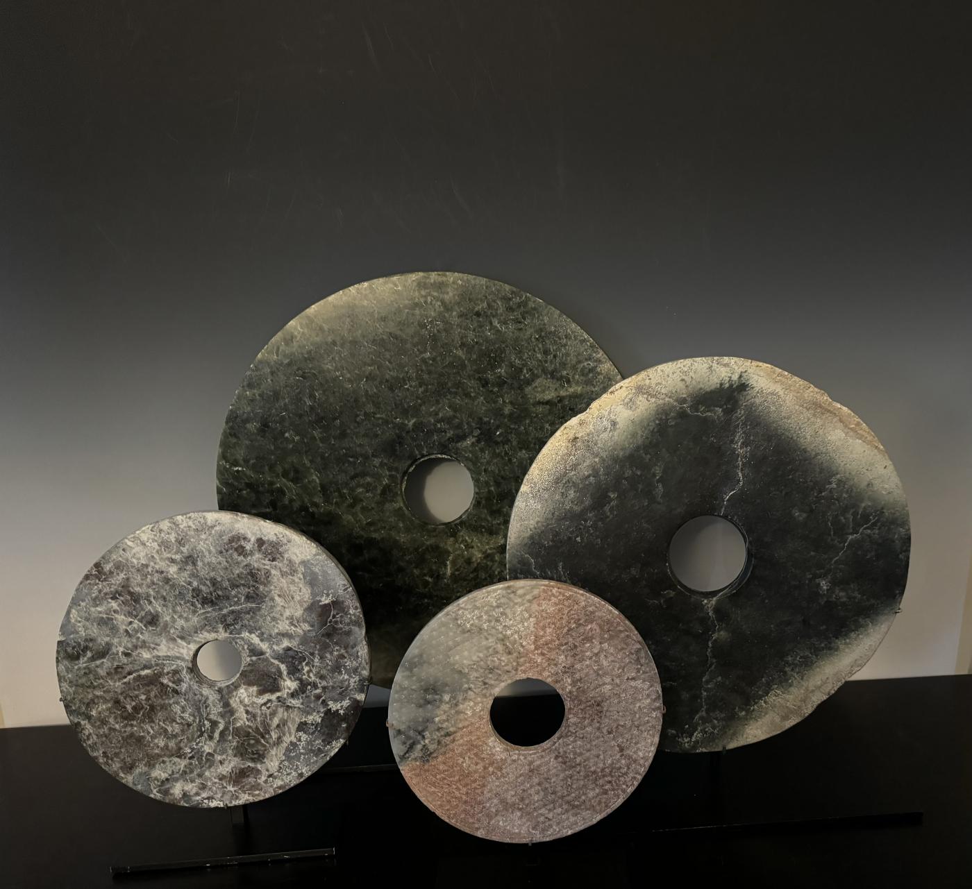 Ancient Jade Disc. Bi, Late Neolithic Period, Liangzhu Culture, 3200 ...