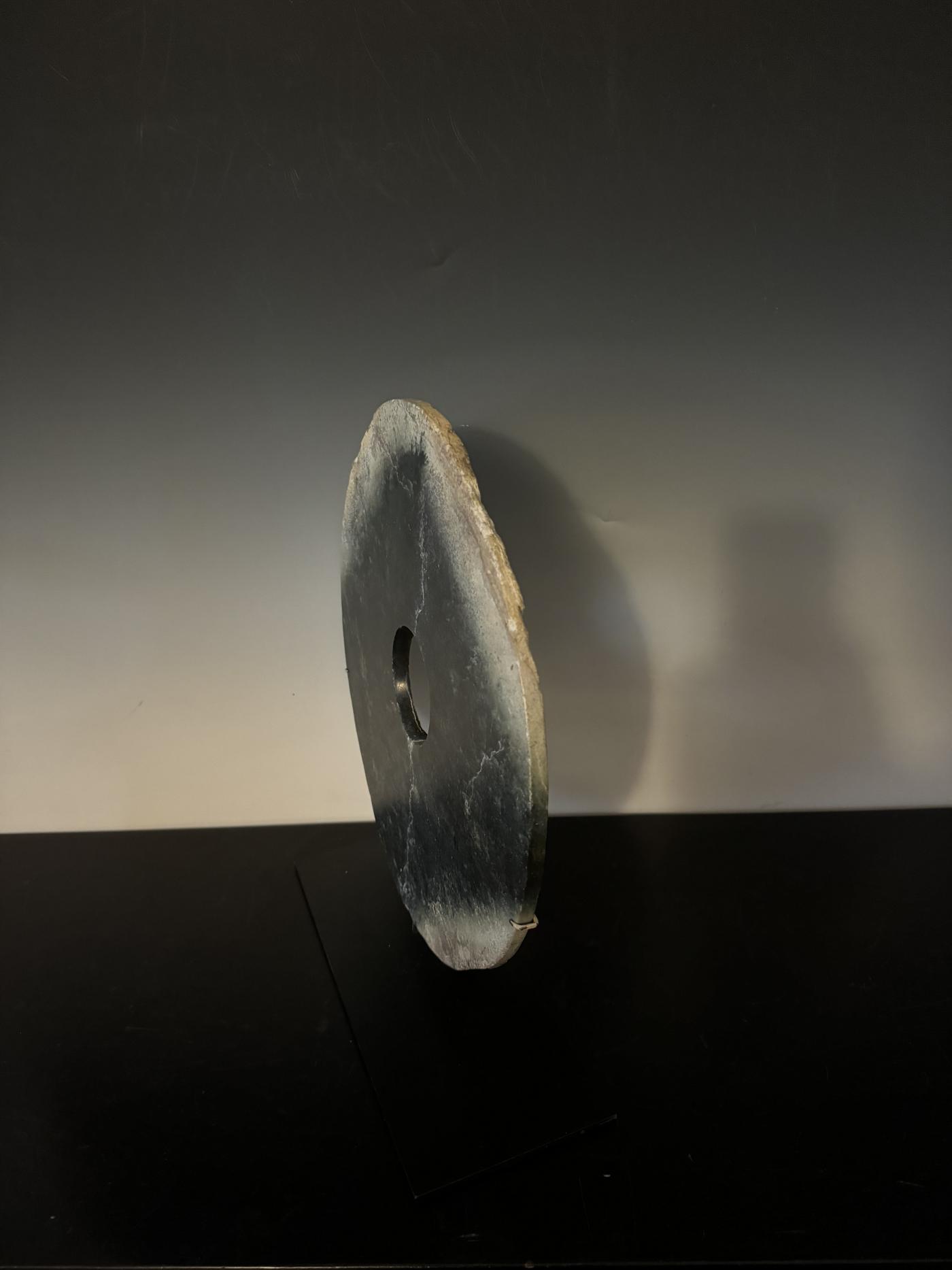 Ancient Jade Disc. Bi, Late Neolithic Period, Liangzhu Culture, 3200 ...