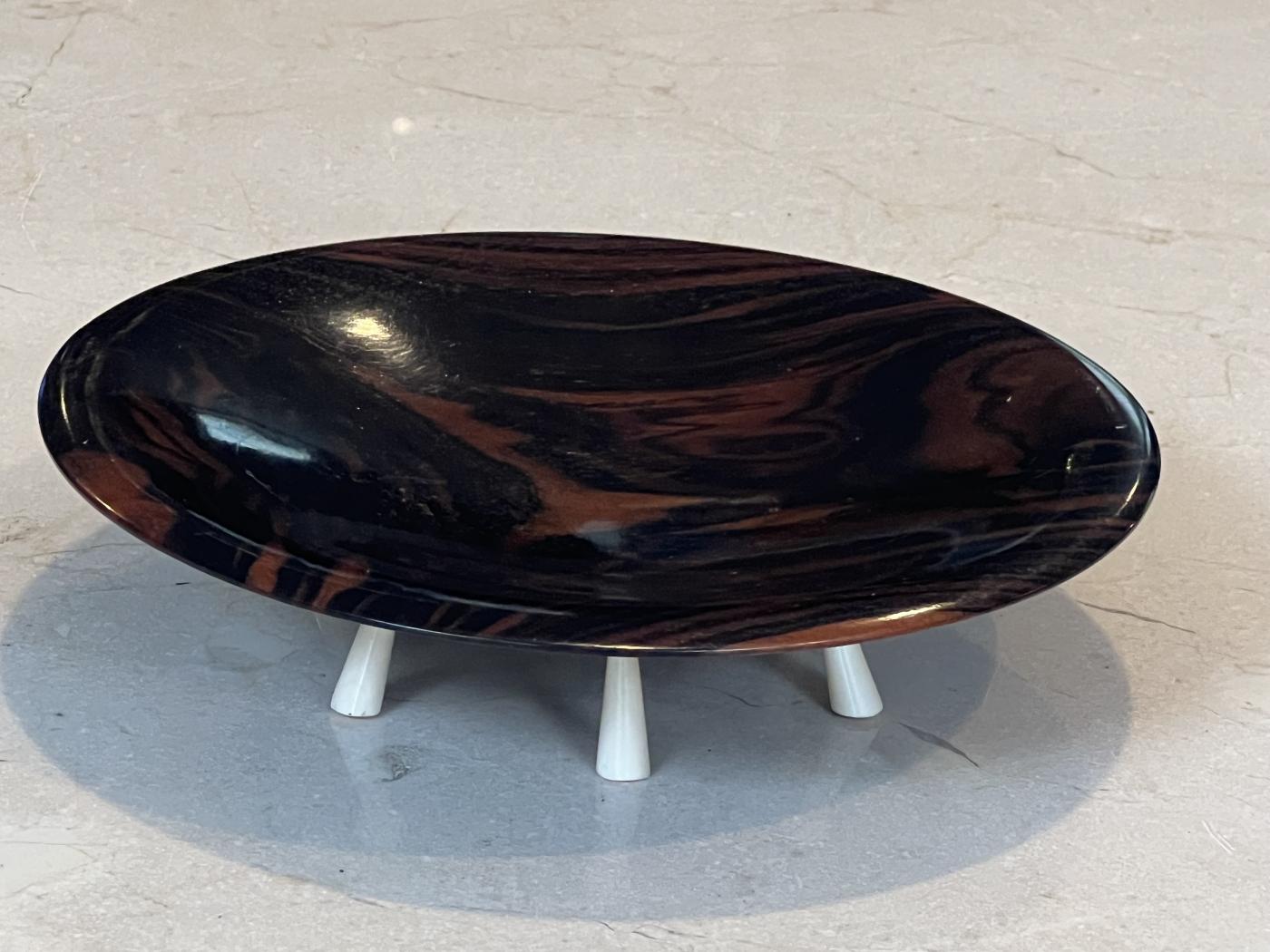 André Groult - MODERNIST ART DECO MACASSAR AND BONE PEG LEG COMPOTE