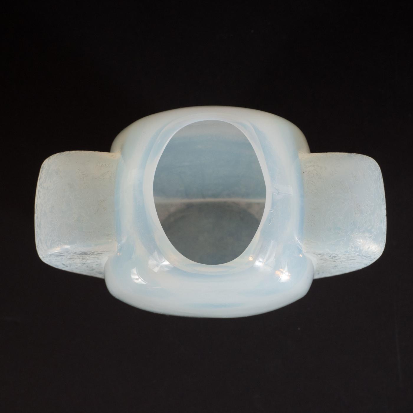 André Hunebelle - Art Deco Skyscraper Style Opalescent Glass Vase by ...