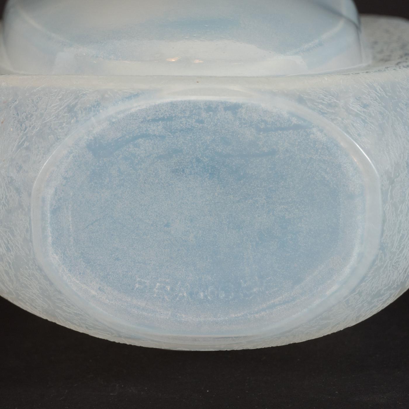 André Hunebelle - Art Deco Skyscraper Style Opalescent Glass Vase by ...