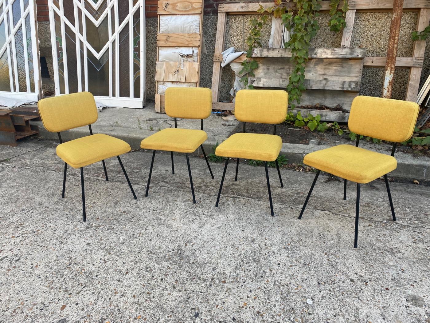 André Simard - Set of four chairs by André Simard for Airborne, France ...