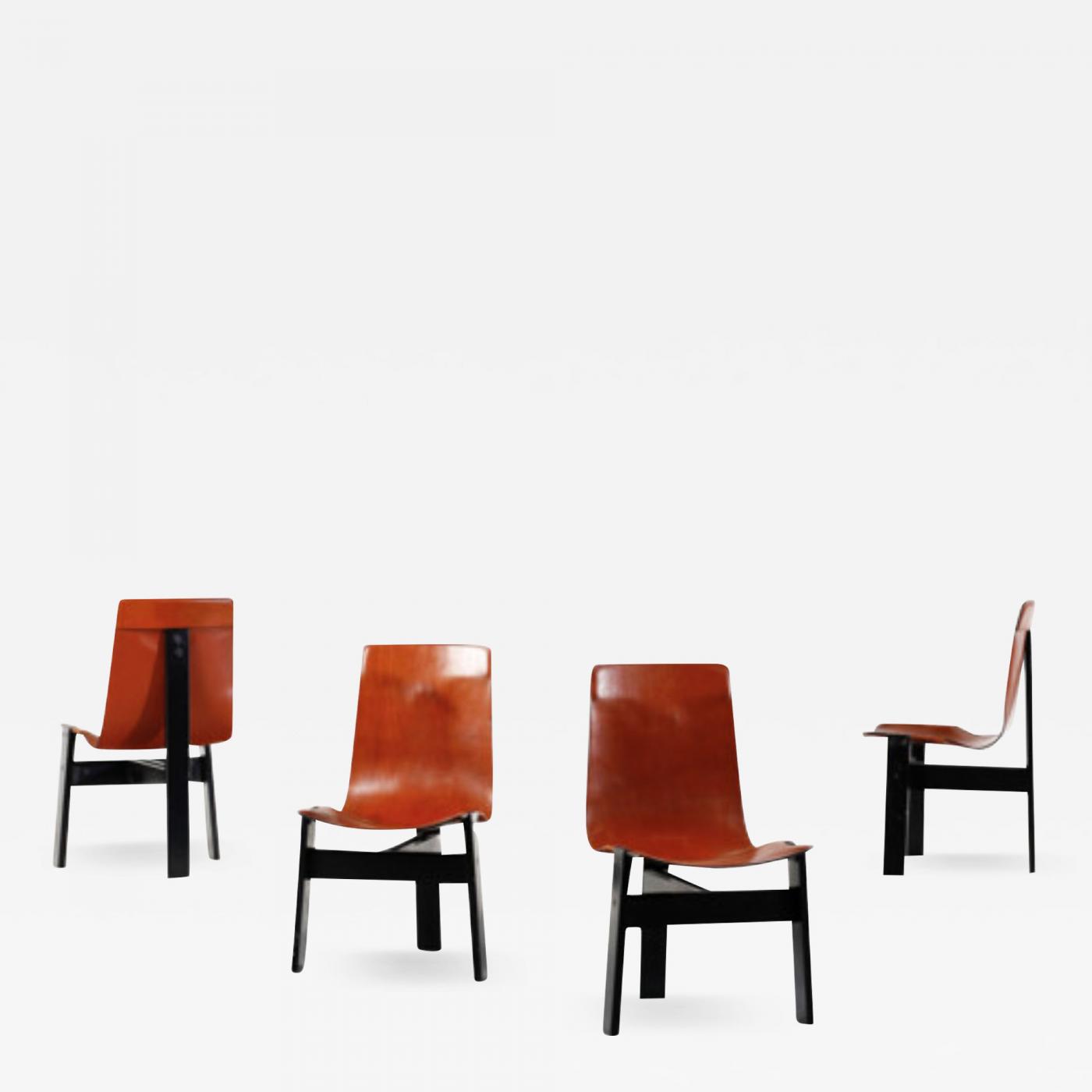 Angelo Mangiarotti - c1978 Angelo Mangiarotti set leather "Tre 3 ...