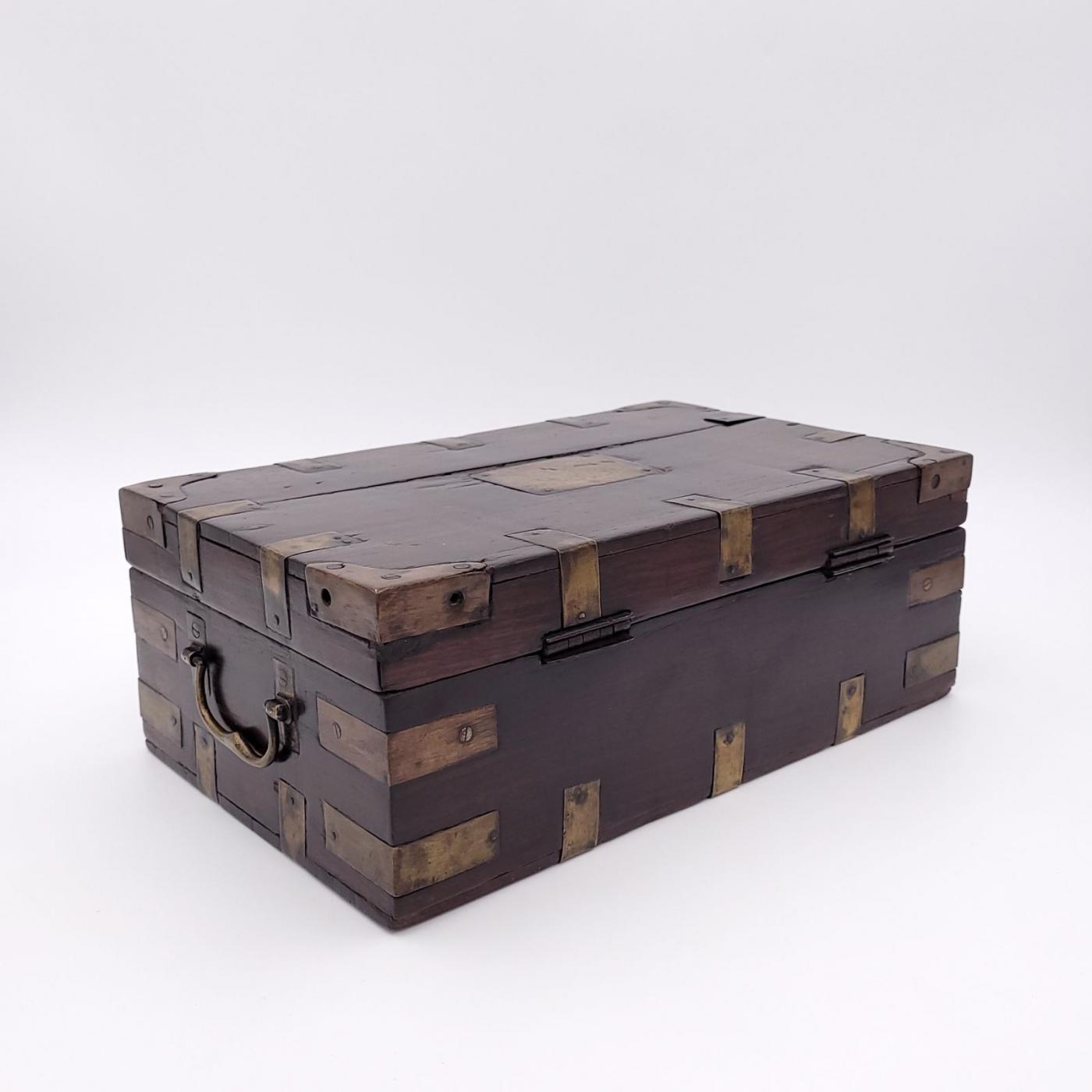 Anglo-Indian Brass Mounted Campaign Trunk, circa 1870