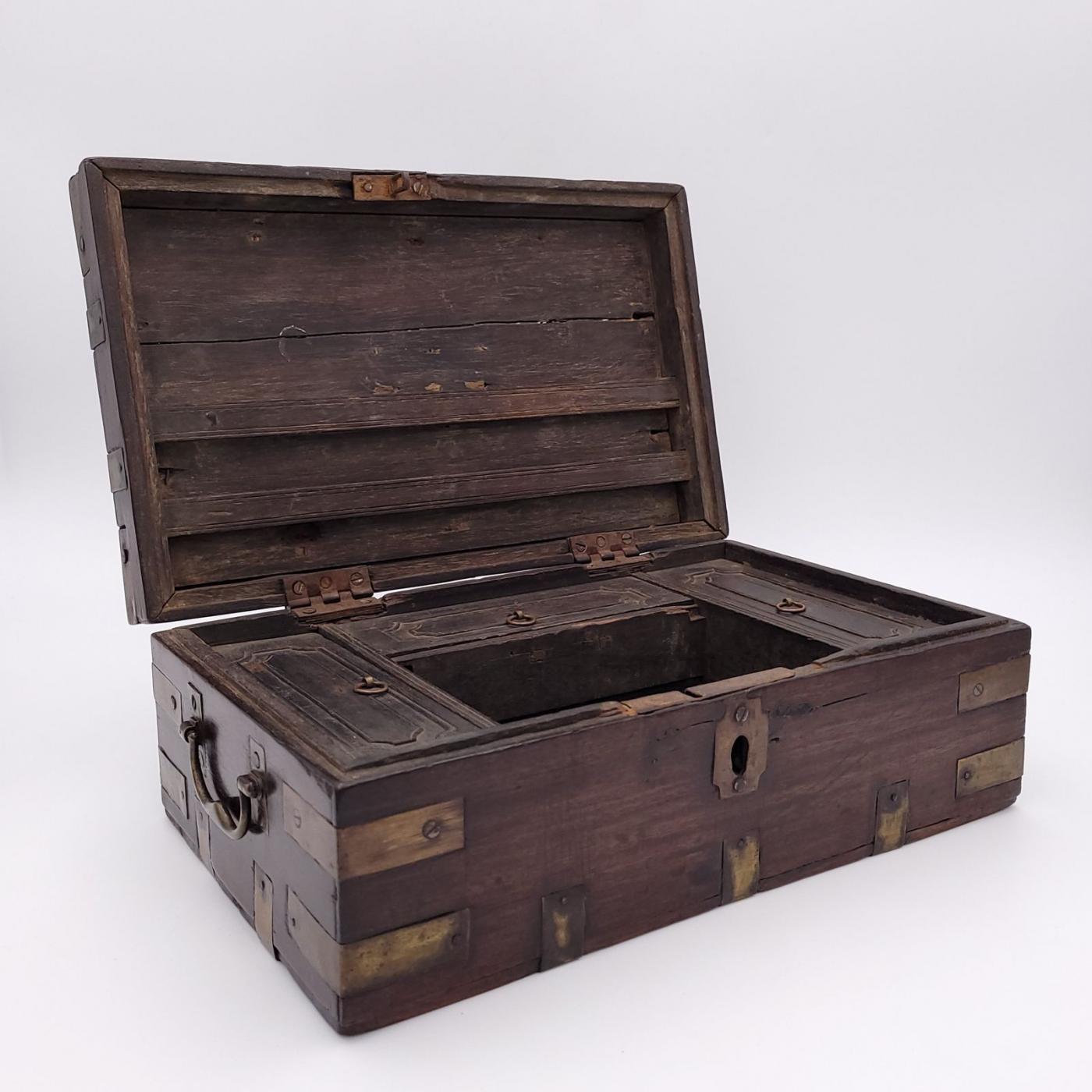 Anglo-Indian Brass Mounted Campaign Trunk, circa 1870