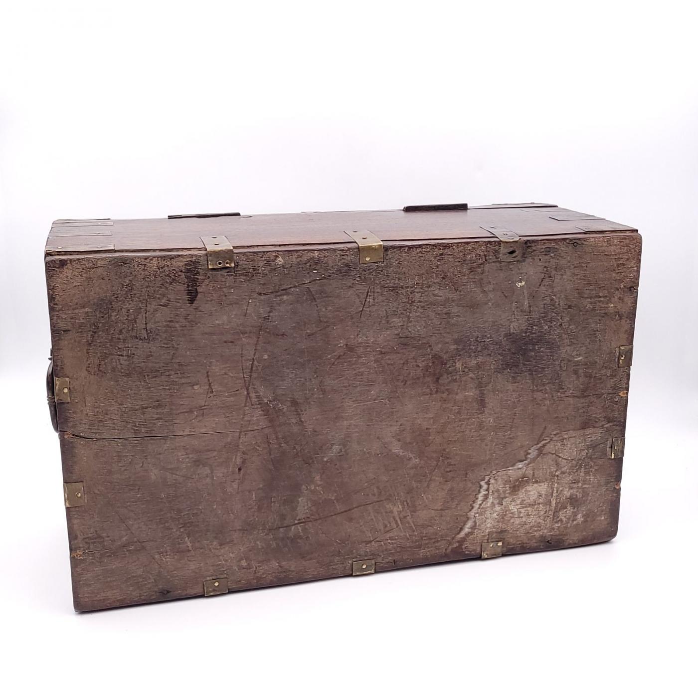 Anglo-Indian Campaign Box with Brass Strapping, circa 1870