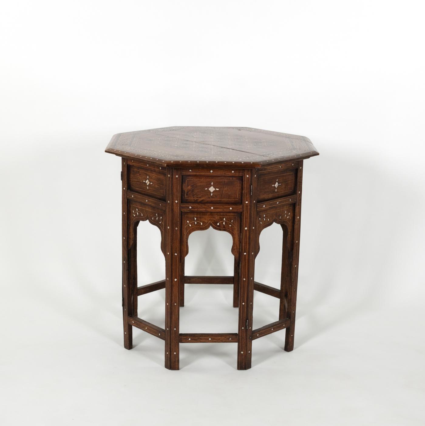 Anglo Indian Octagonal Inlaid Game Table Circa 1890