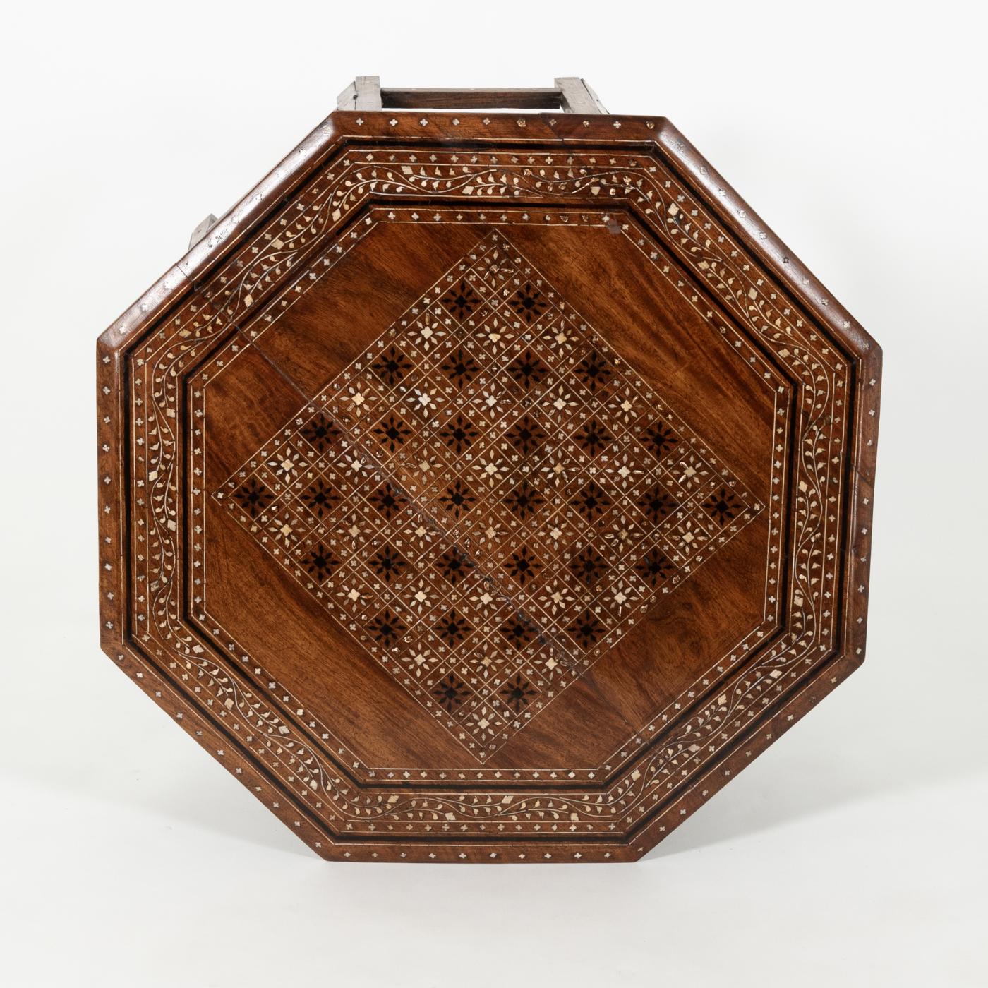 Anglo Indian Octagonal Inlaid Game Table Circa 1890
