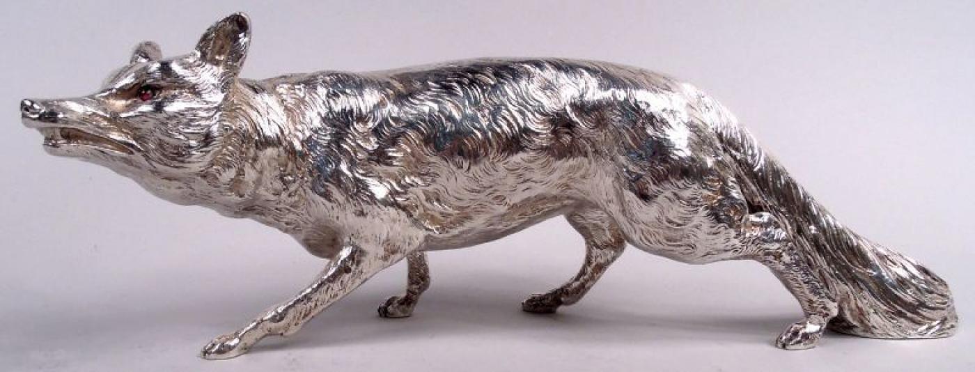 Antique Austrian Silver Figure of Stalking Fox